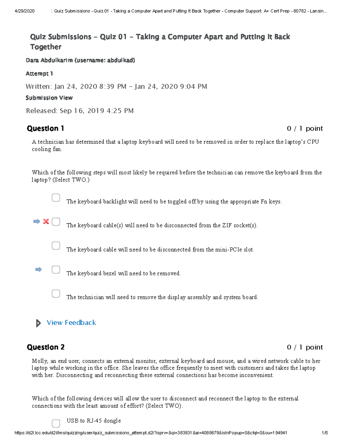 Quiz Submissions - Quiz 01 - Taking a Computer Apart and Putting It ...