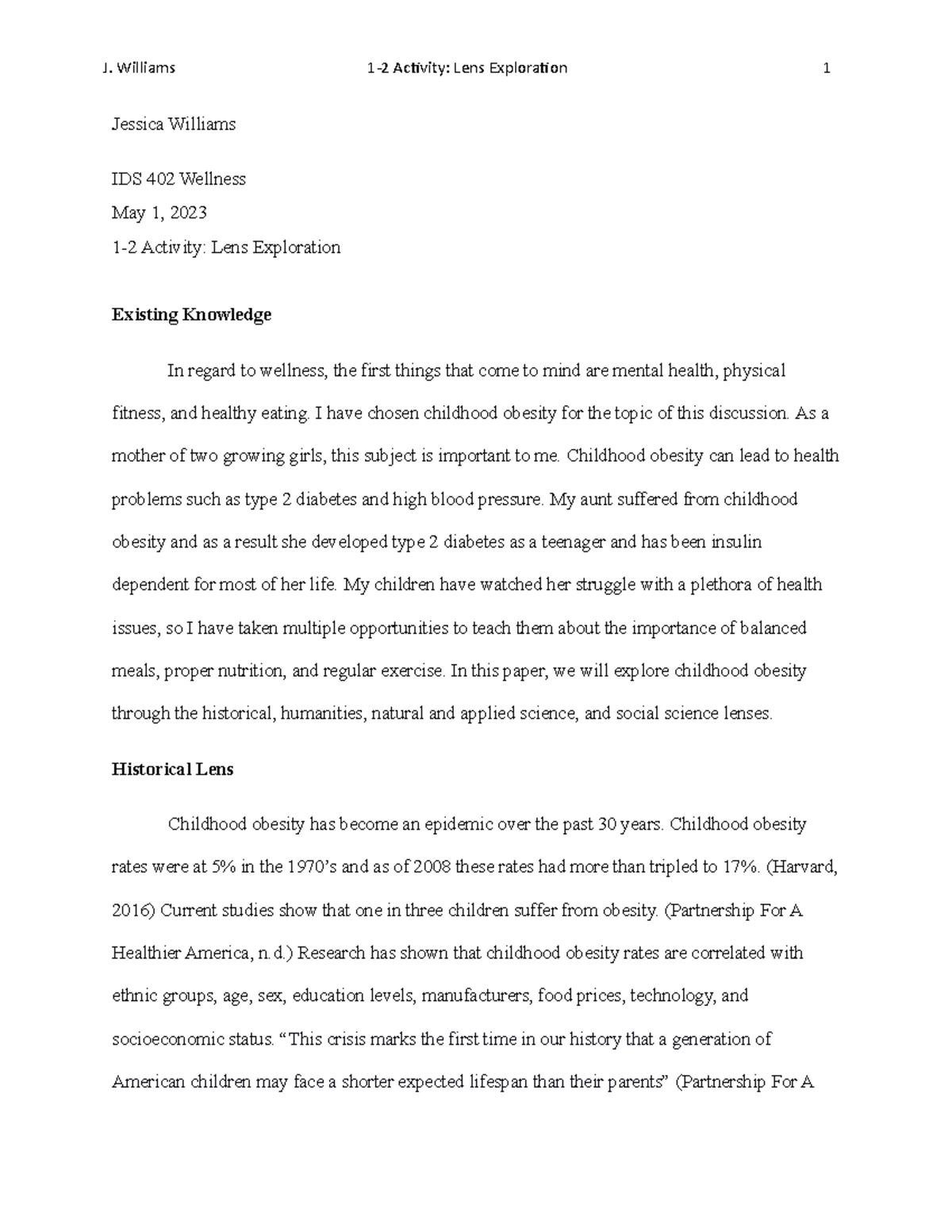 JW IDS 402 1-2 Activity-Lens Exploration - Jessica Williams IDS 402 ...