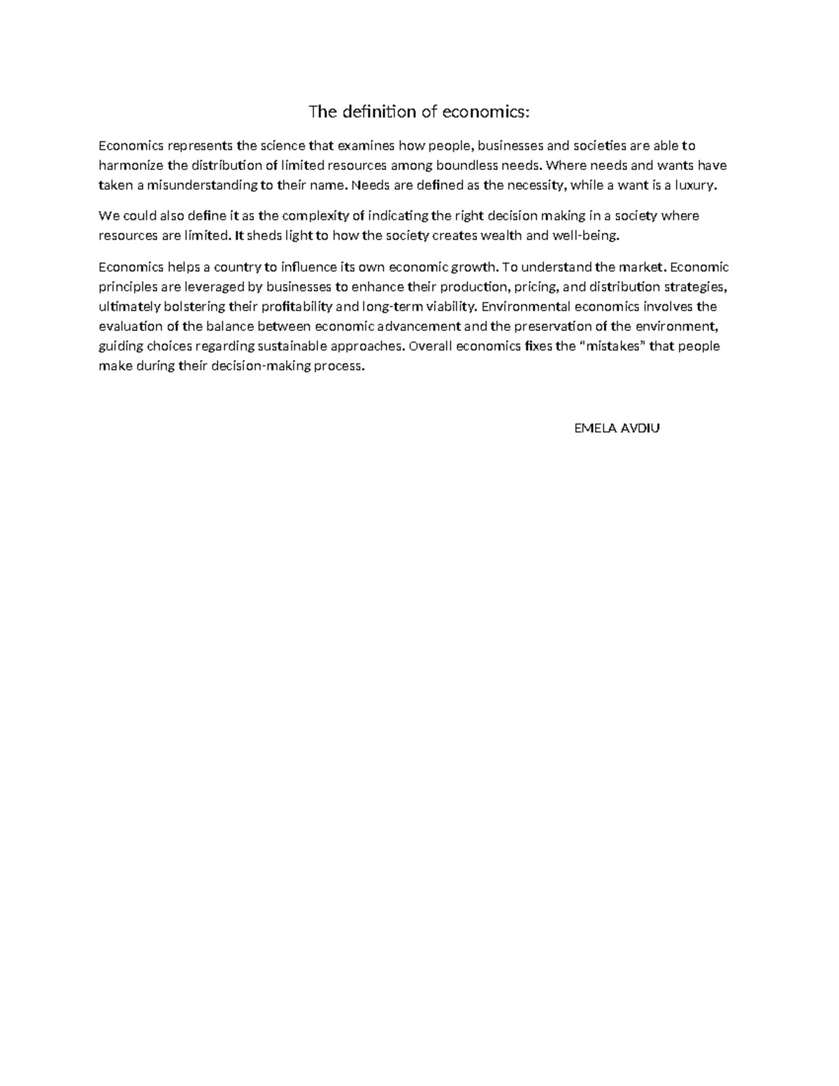 The definition of economics - The definition of economics: Economics ...
