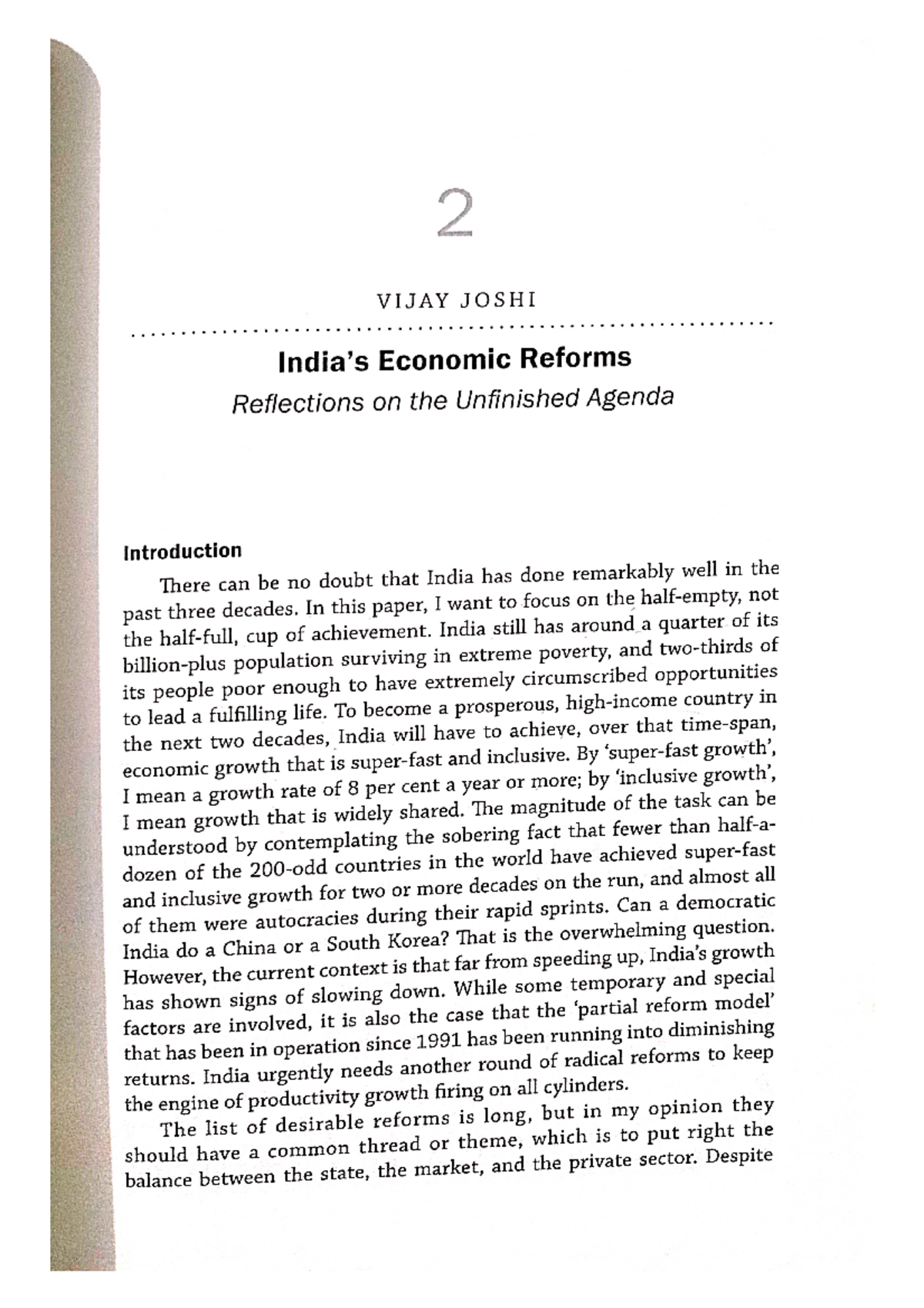Vijay Joshi - reforms - DSC B2 - Studocu