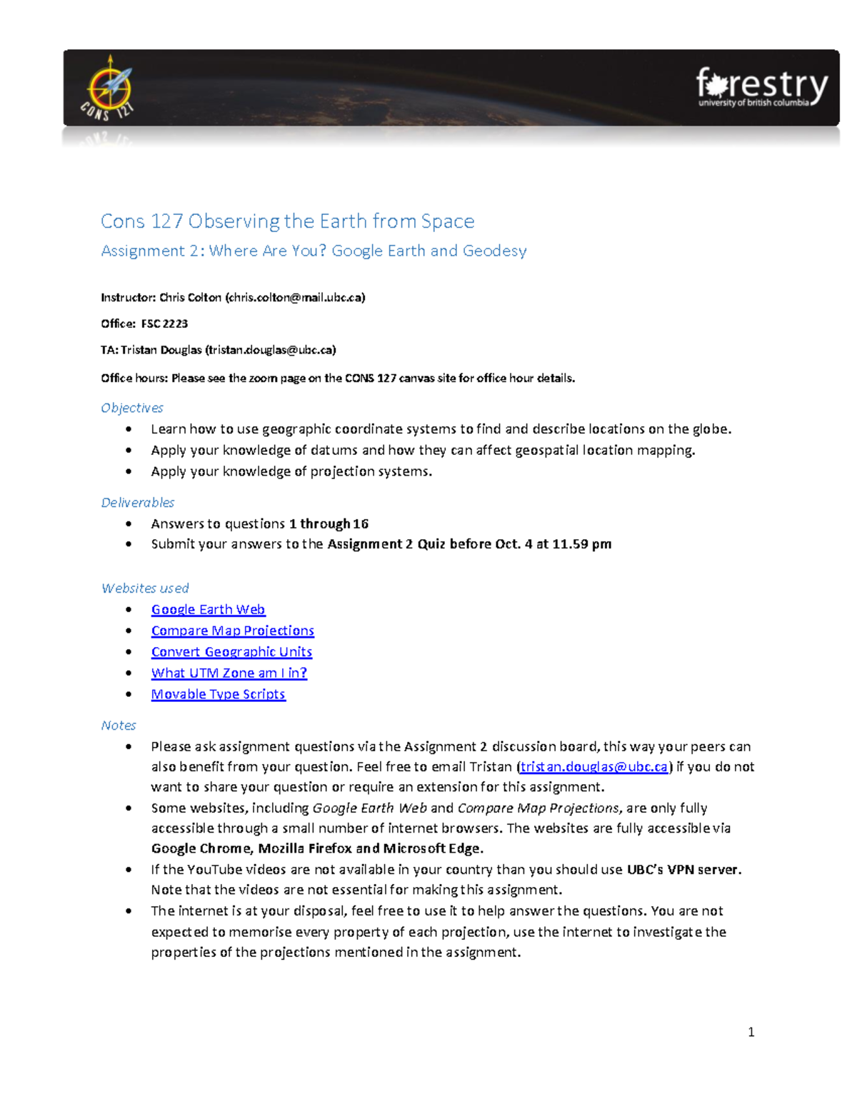 CONS127 Assignment 2 - Cons 127 Observing the Earth from Space ...