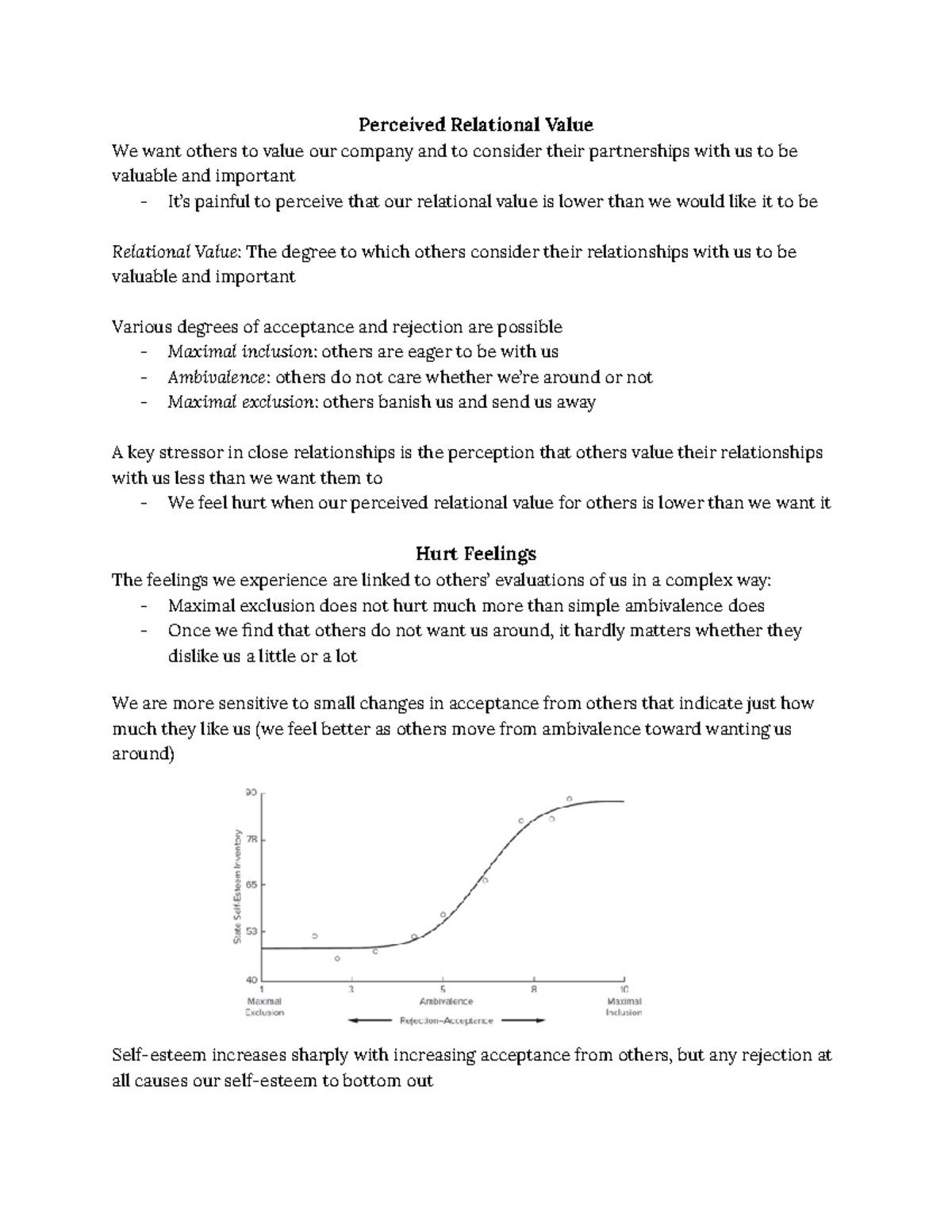 Stresses and Strains - Stacey Wilson - Perceived Relational Value We want others to value our ...
