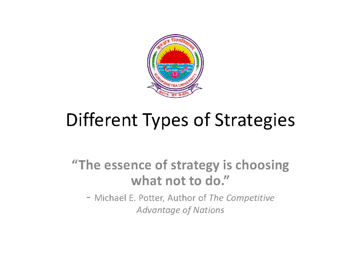 Different Types of Strategies ppt 01122021 - Different Types of ...