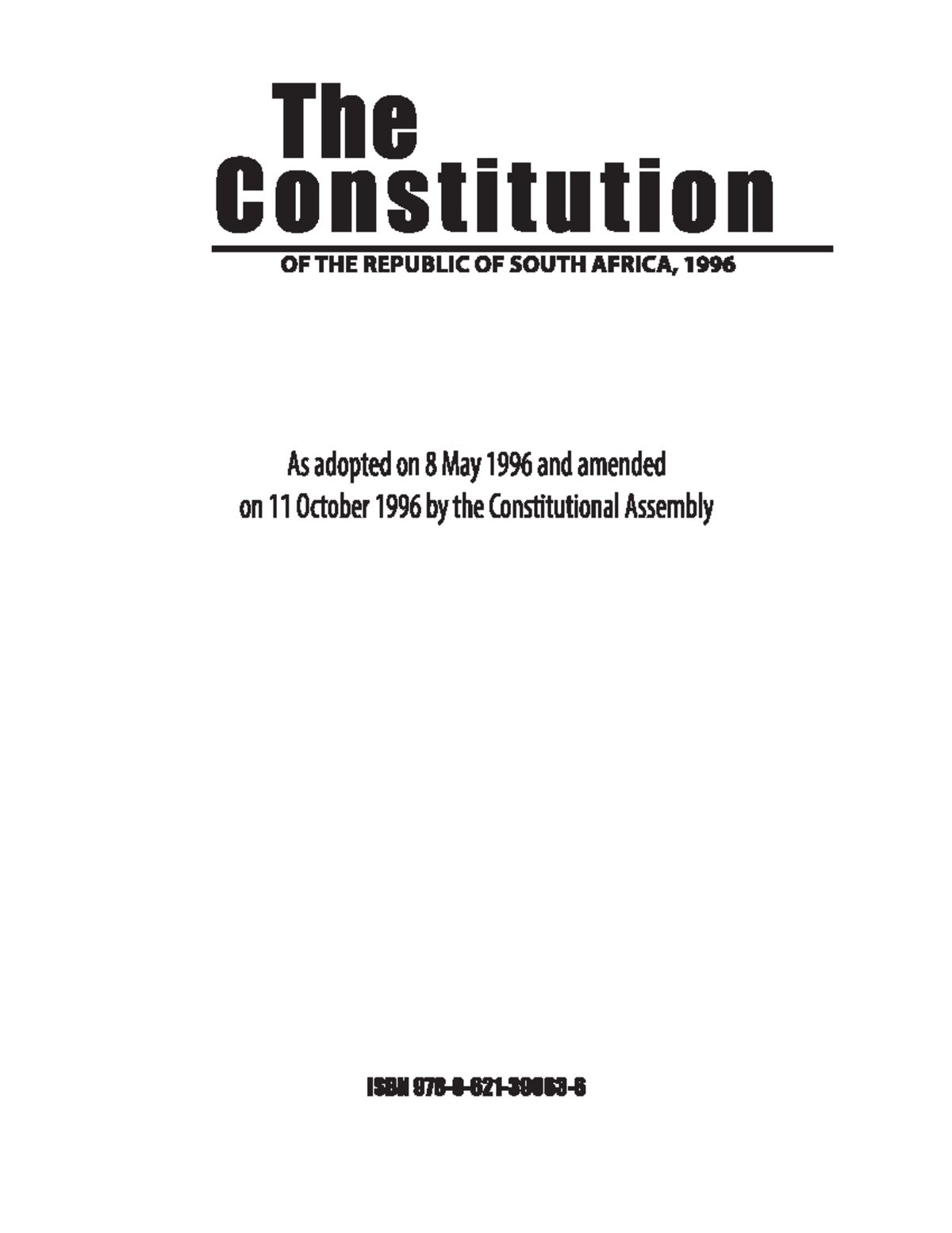 Constitution Of South Africa - LAWS1LW - Studocu