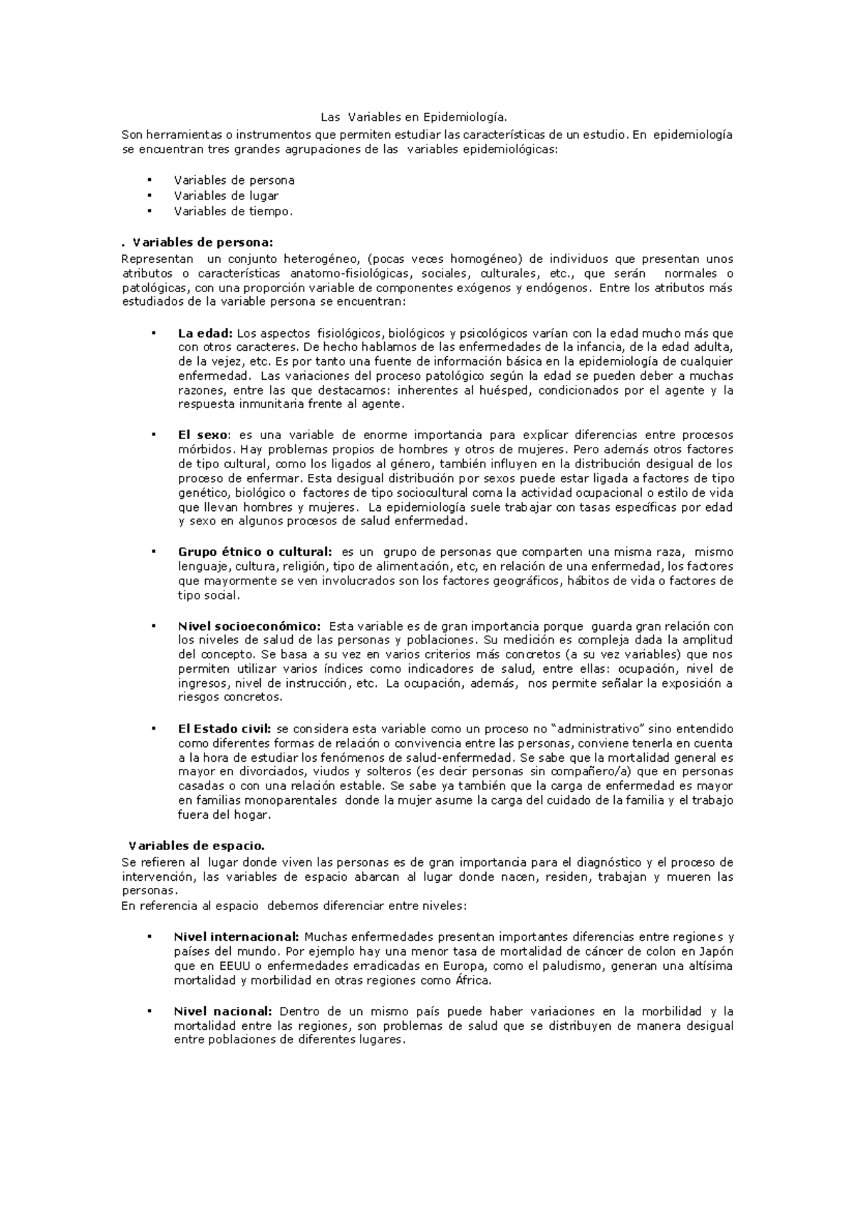 Variables epidemiologicas informe - Las Variables en Epidemiología. Son ...