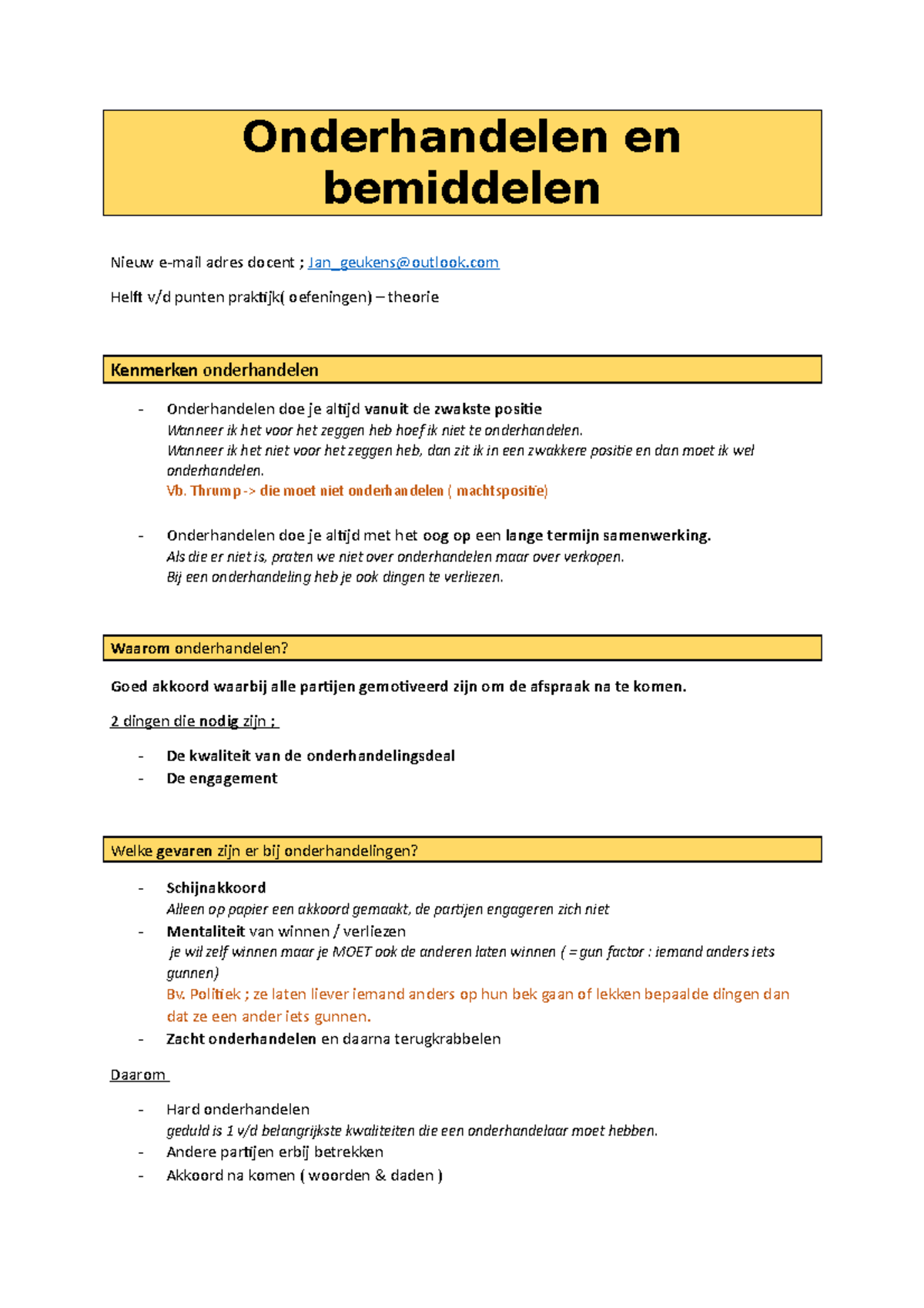 onderhandelen en bemiddelen - samenvatting - Onderhandelen en ...