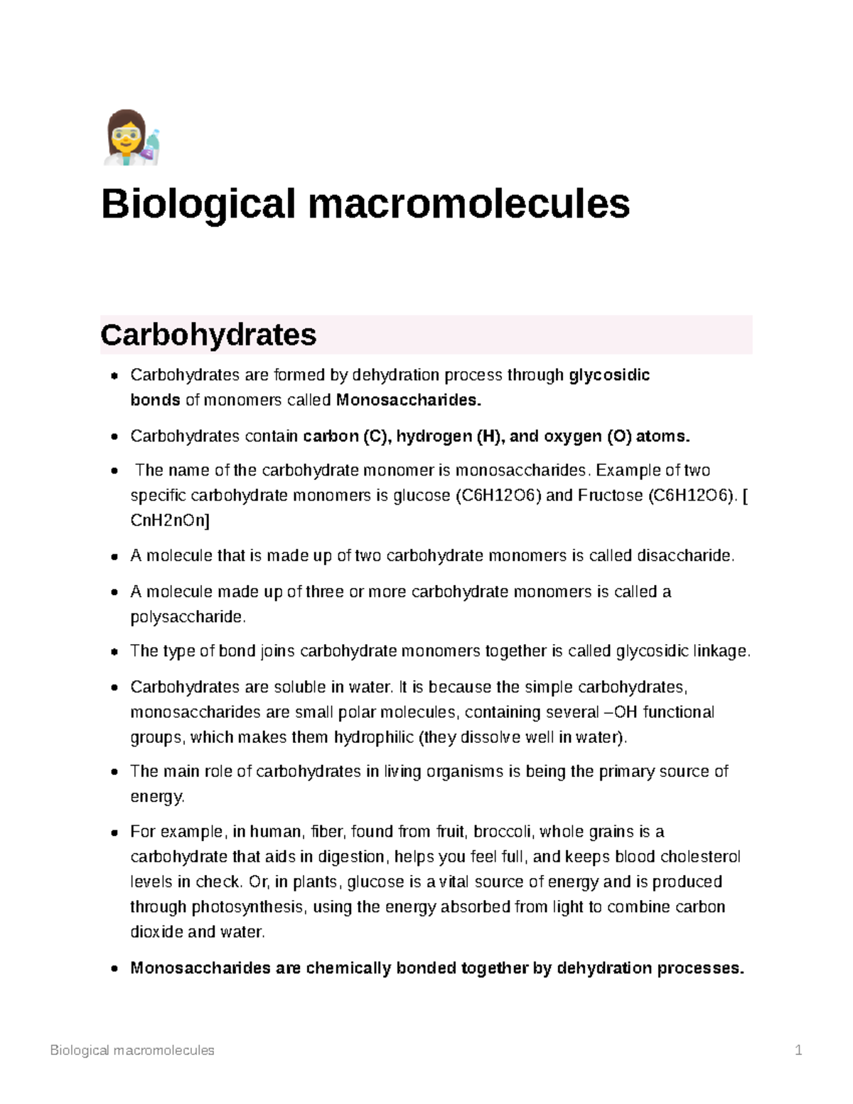 Biological macromolecules - Biological macromolecules Carbohydrates ...