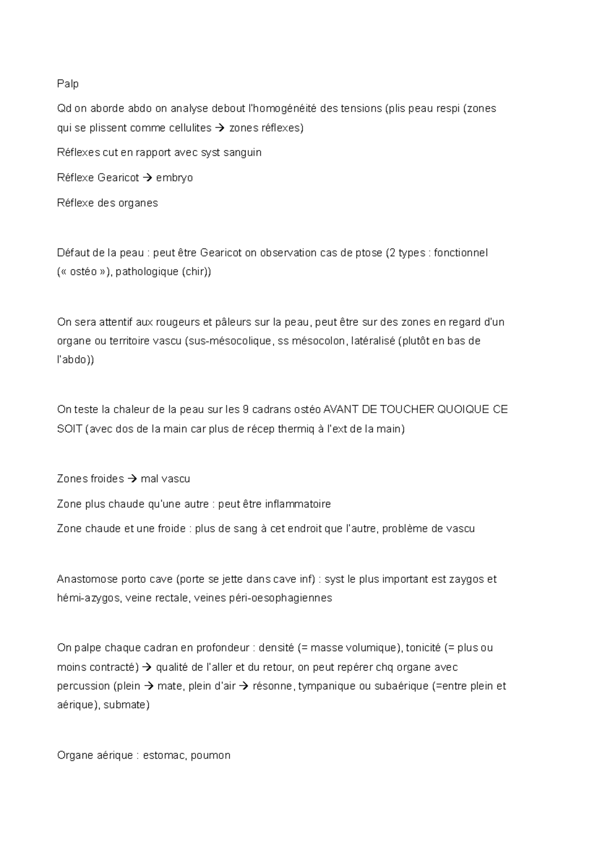Abords palpatoires anatomiques - Palp Qd on aborde abdo on analyse ...