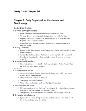 Study Guide Chapters 8-11 - Study Guide Chapters 8- Tissues 1. Tissues ...