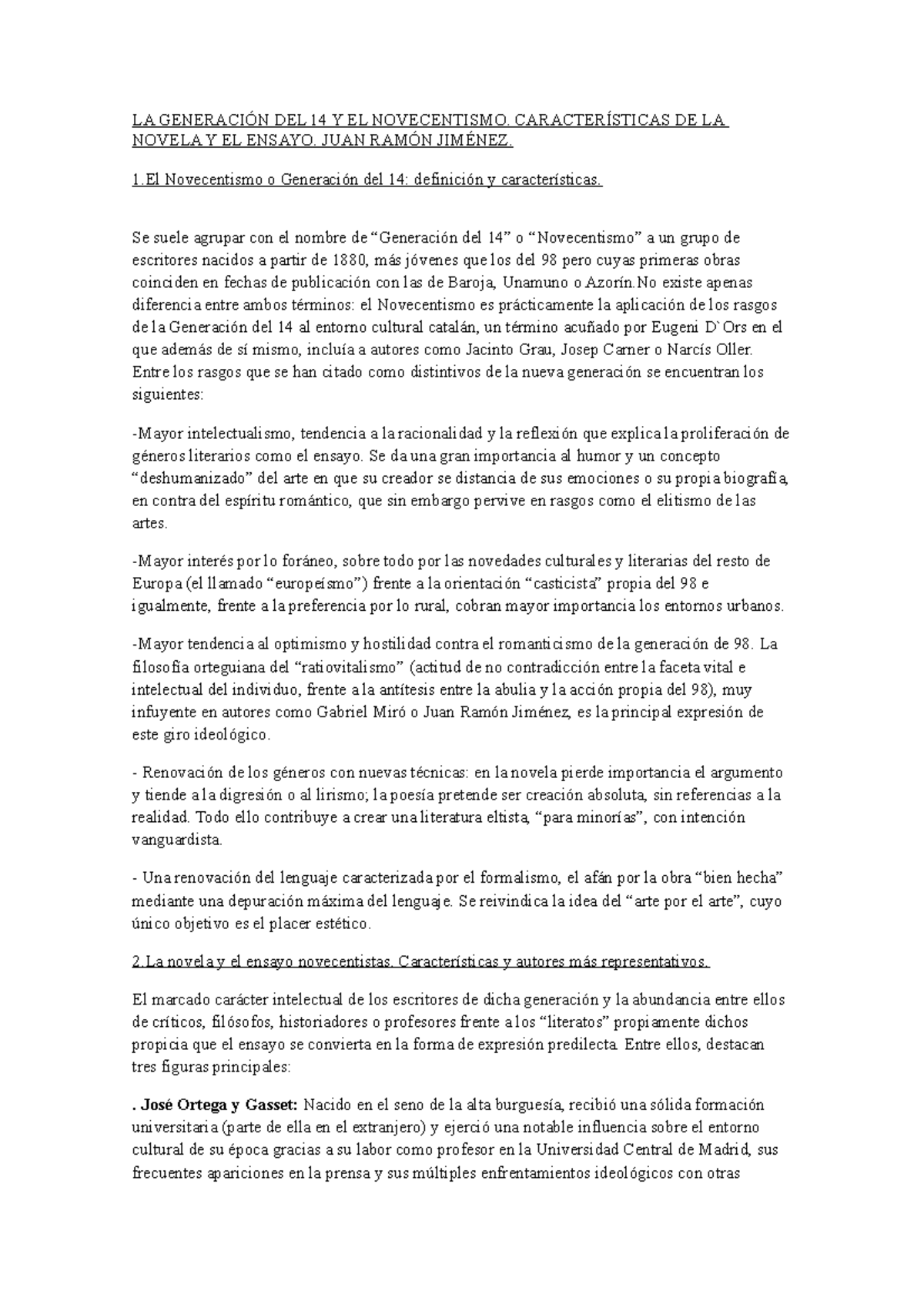 Generación del 14 - lengua - LA GENERACIÓN DEL 14 Y EL NOVECENTISMO ...