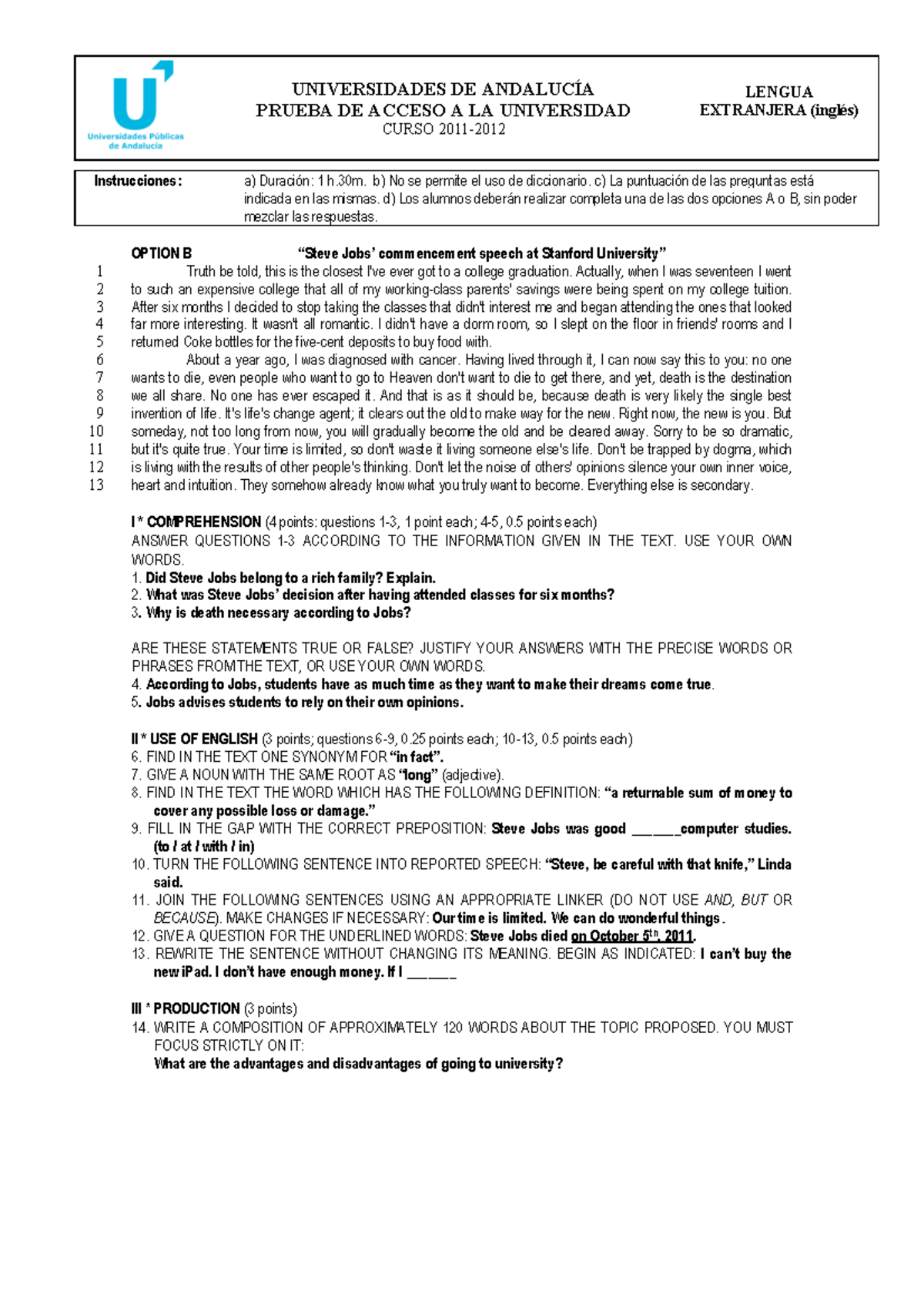 3B-Steve Jobs 3B - exameb - UNIVERSIDADES DE ANDALUCÍA PRUEBA DE ACCESO ...