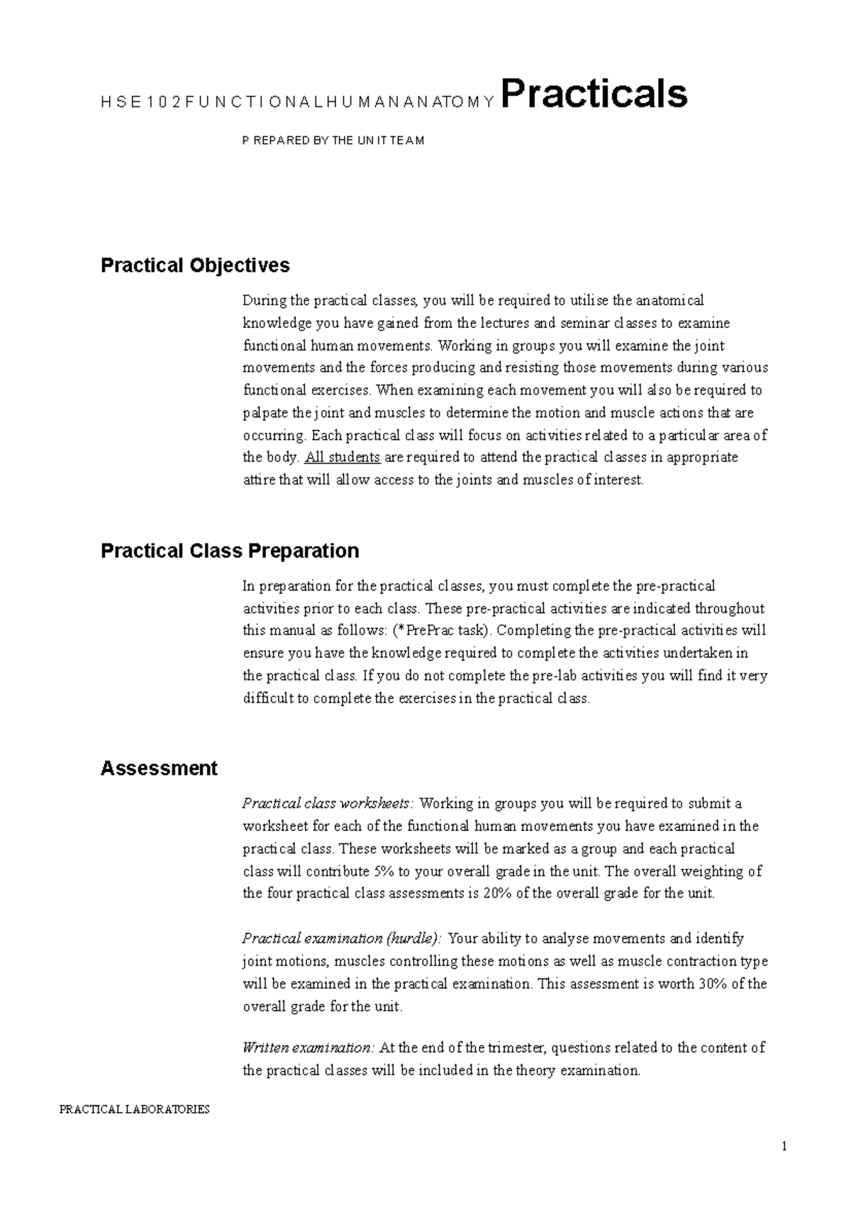 HSE102 Practical Manual 2020 - Word Doc - H S E 1 0 2 F U N C T I O N A ...