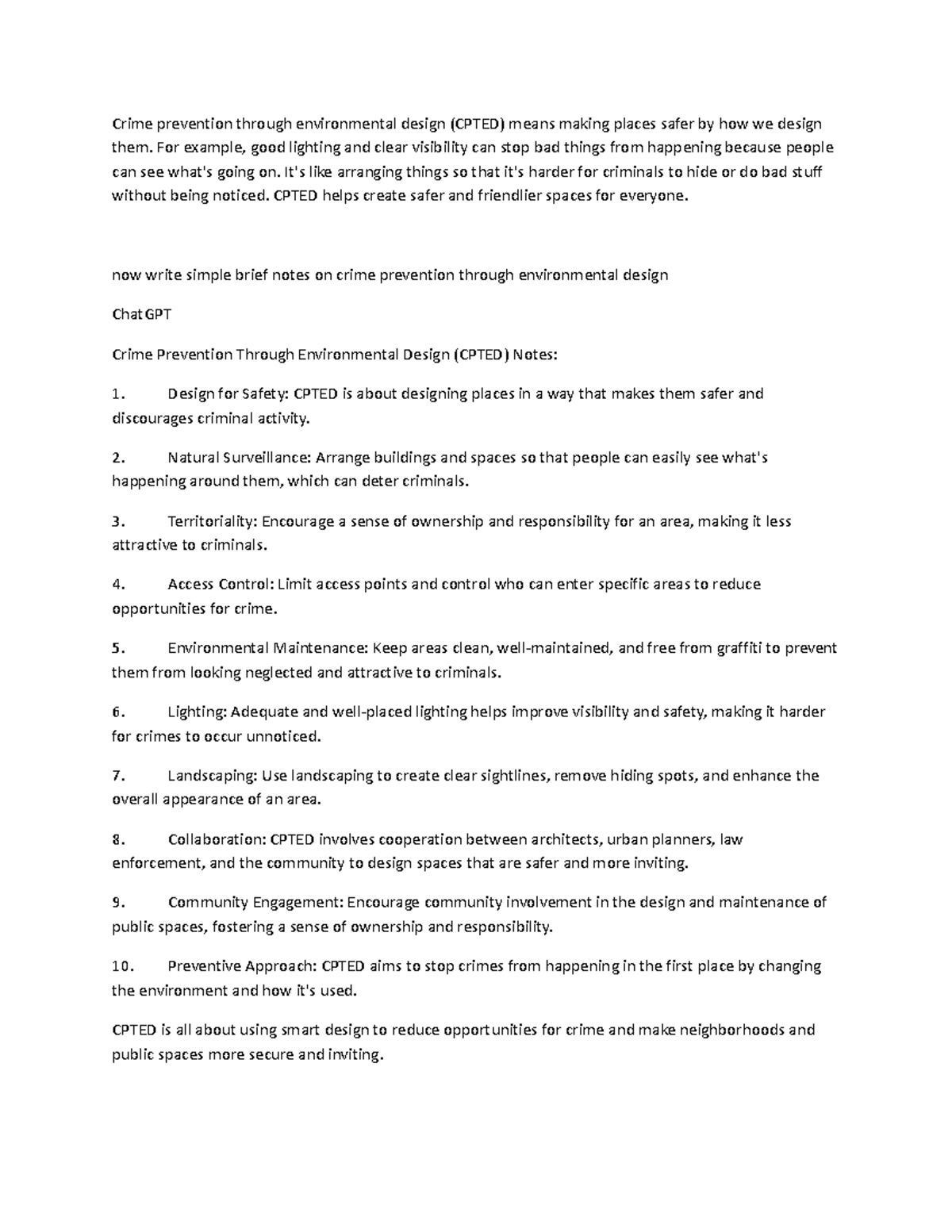 Environmental design - notes - Crime prevention through environmental ...