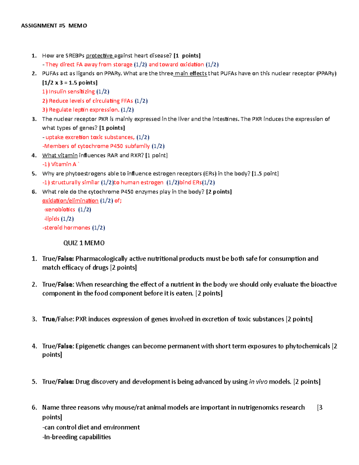 Assignment 6 MEMO - Tutorial 6 memo - Nut 223 - UWC - Studocu
