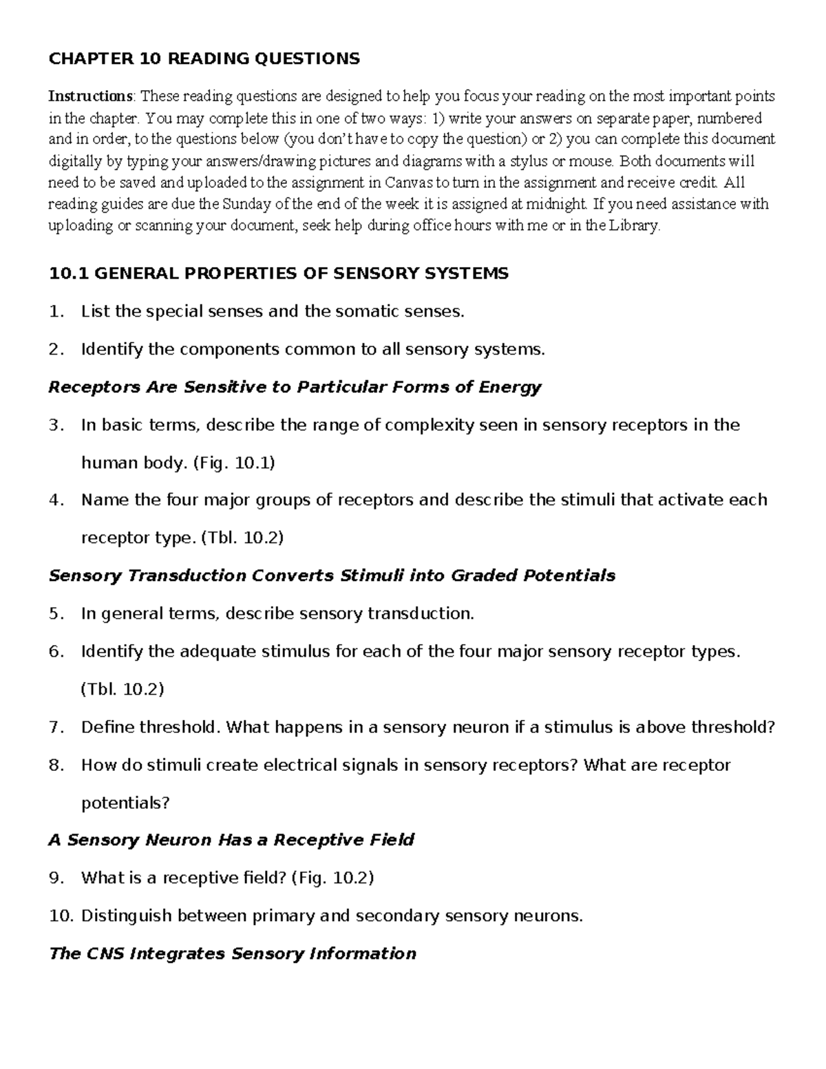 Ch. 10 Reading Questions - CHAPTER 10 READING QUESTIONS Instructions: These reading questions ...