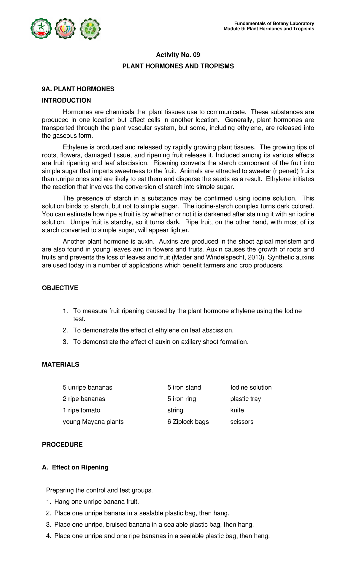 09-Activity-9-Plant Hormones and Tropisms - Module 9 : Plant Hormones ...