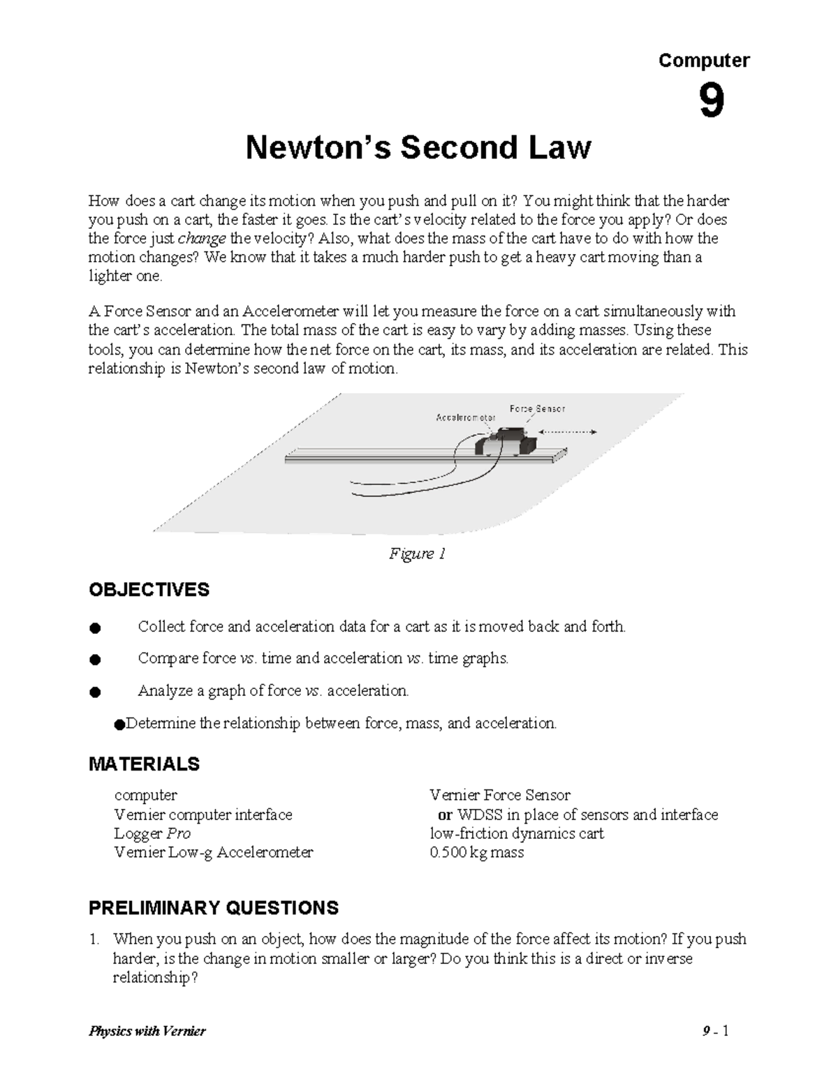 IB Lab - 05a Newtons Second Law - Computer 9 Newton’s Second Law How ...