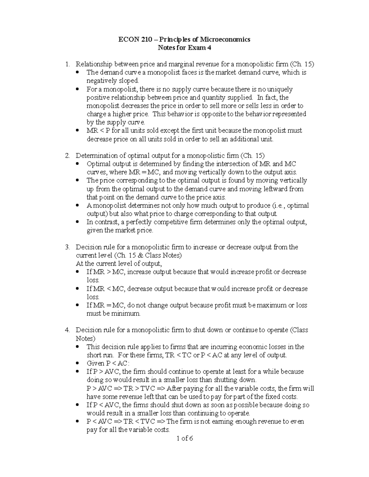 Exam 4 Notes - Chandra Shrestha - ECON 210 – Principles of ...