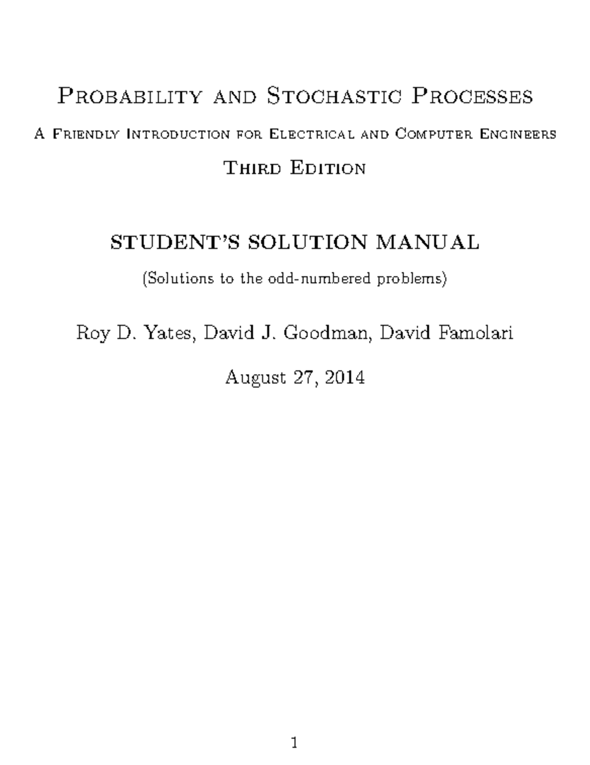Probability and stochastic processes(1~4장) - Probability and Stochastic Processes A Friendly ...