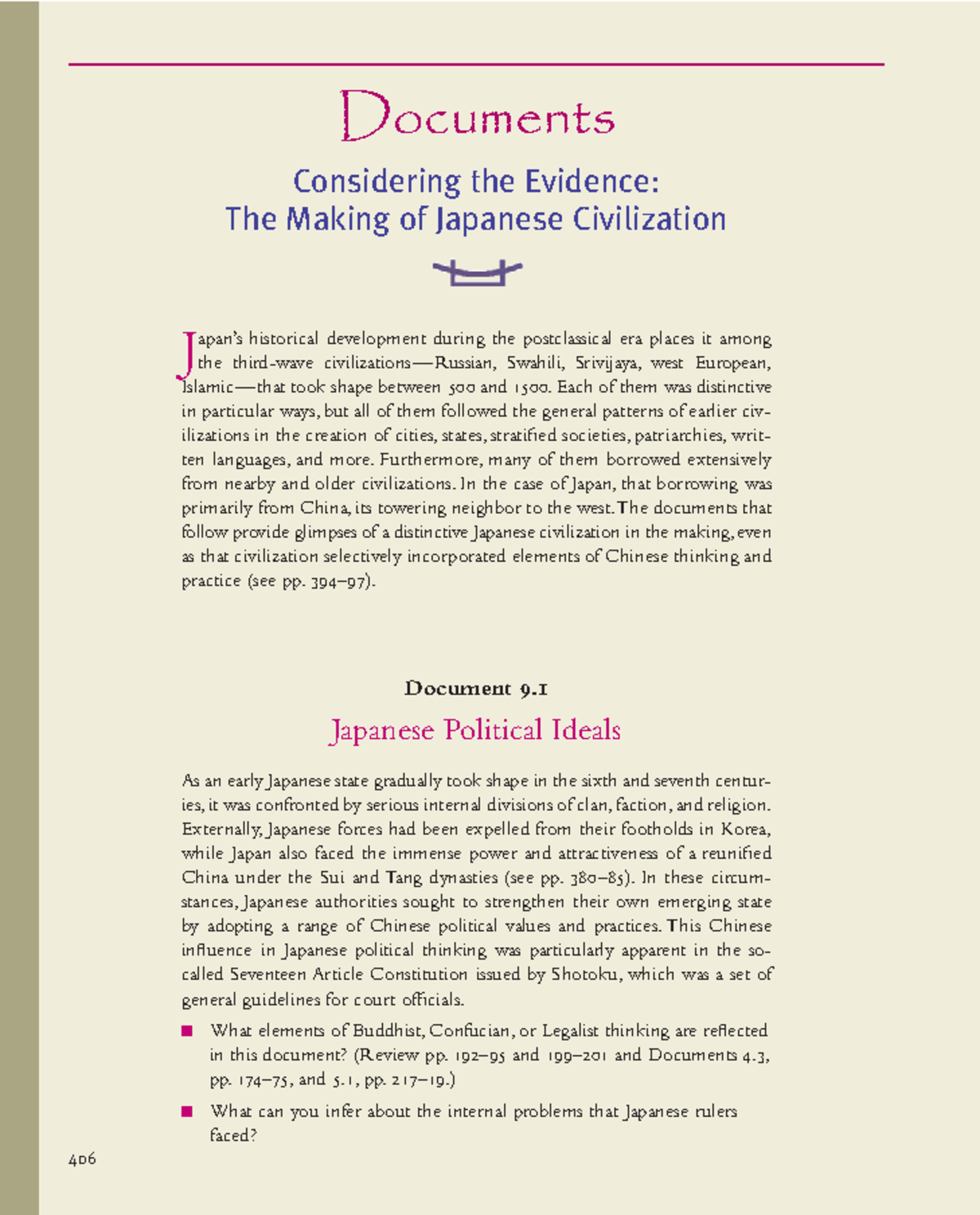 The Making of Japanese Civilization - 406 Documents Considering the ...