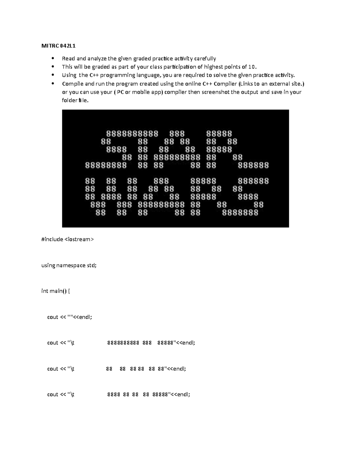 MITRC 042L1-Discussion#1 - Computer Programming - TIP - Studocu