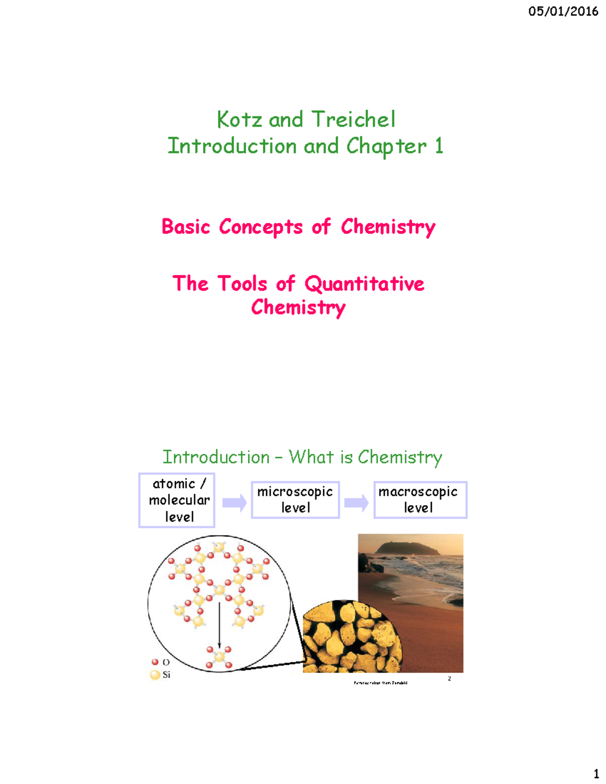 Ch1 Kotz-ed9 - Kotz and Treichel - Kotz and Treichel Introduction and Chapter 1 Basic Concepts ...