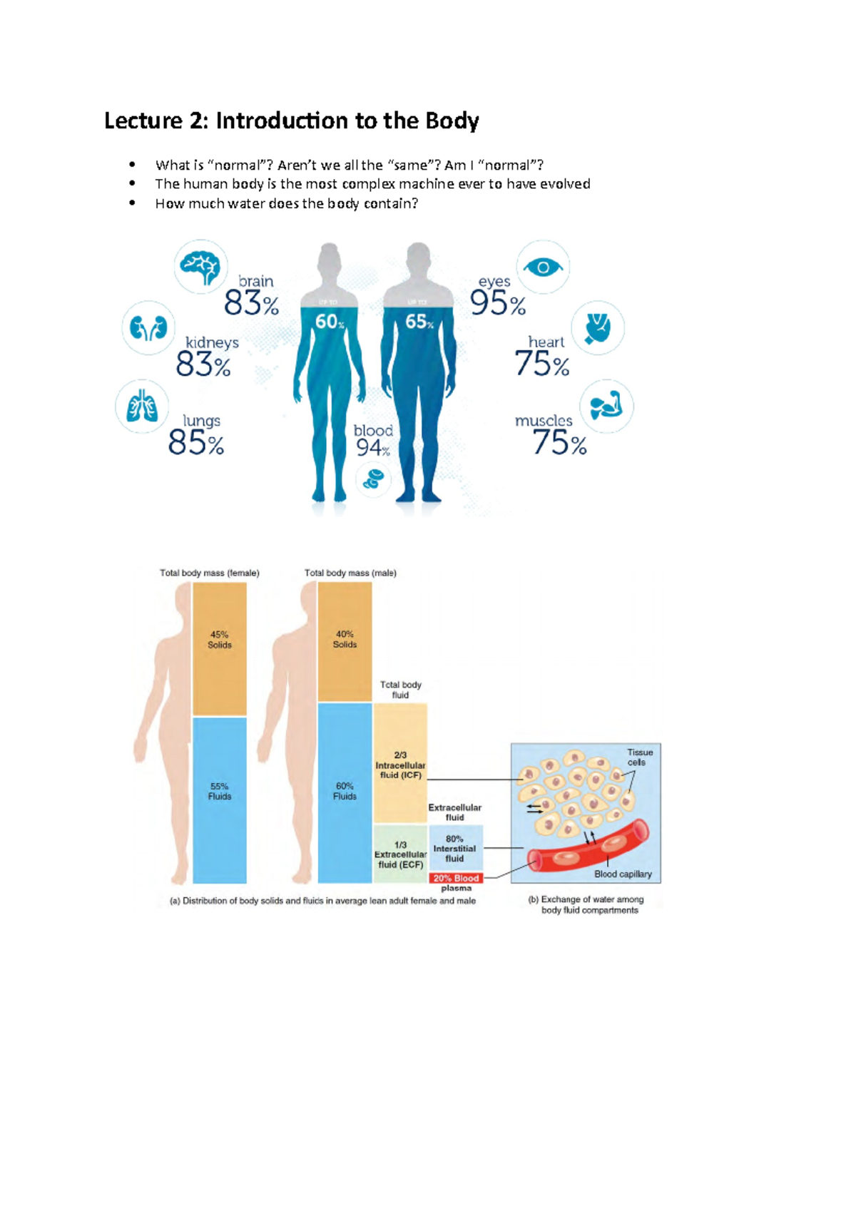 Lecture 2 - introduction to the body - Lecture 2: Introduction to the ...
