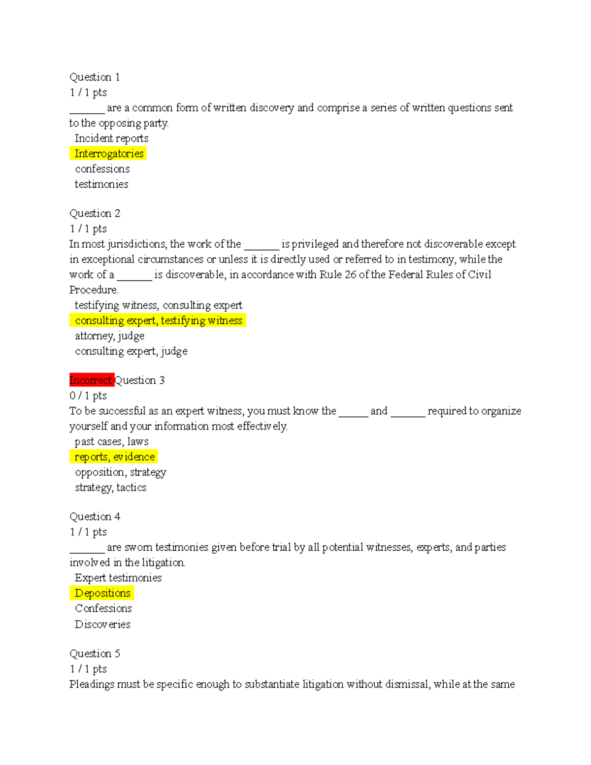 CJUS 369 Quiz 4 Ch 4 Attempt 2 - Question 1 1 / 1 pts ______ are a ...