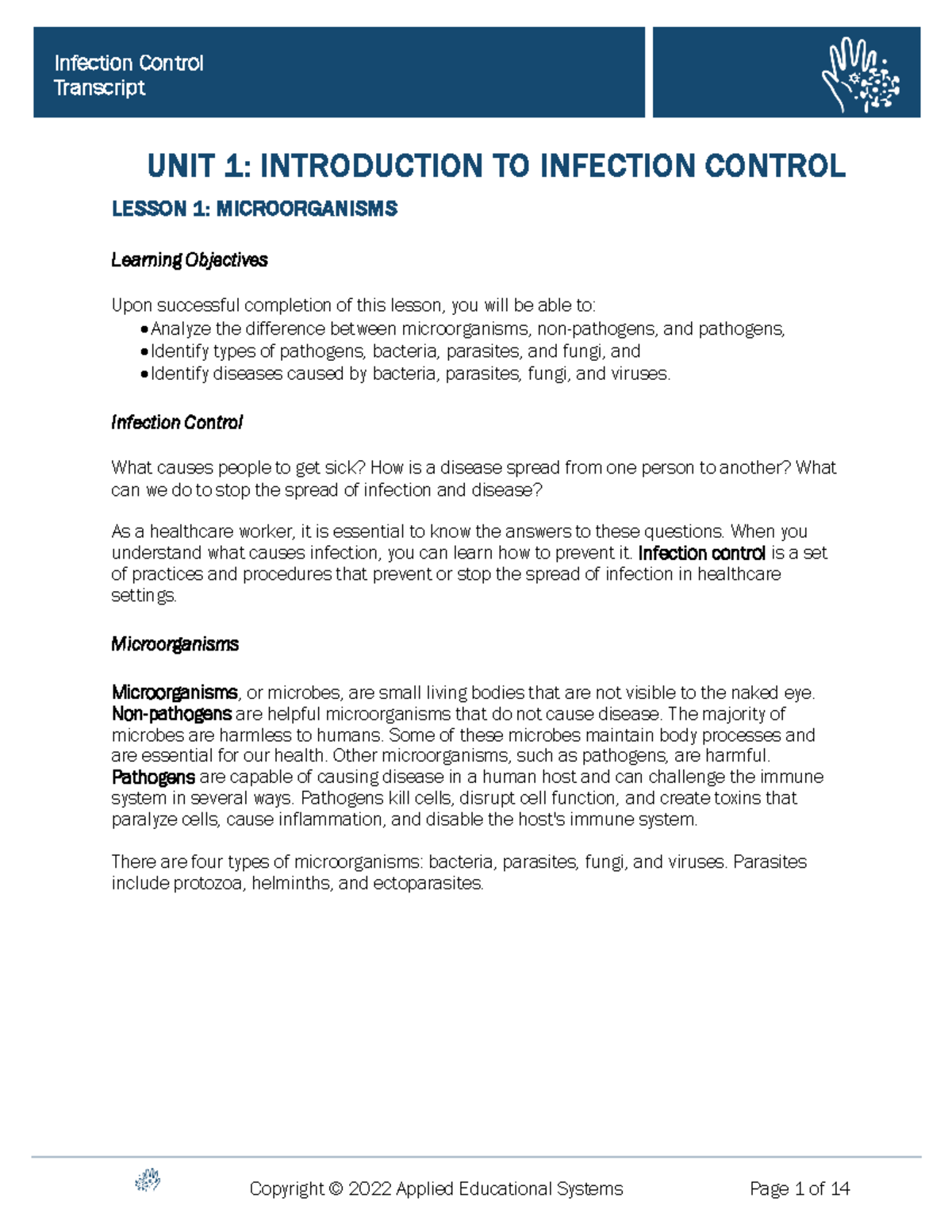 Lesson Transcript - hhhhhhhhhhhhhhh - Transcript UNIT 1: INTRODUCTION ...