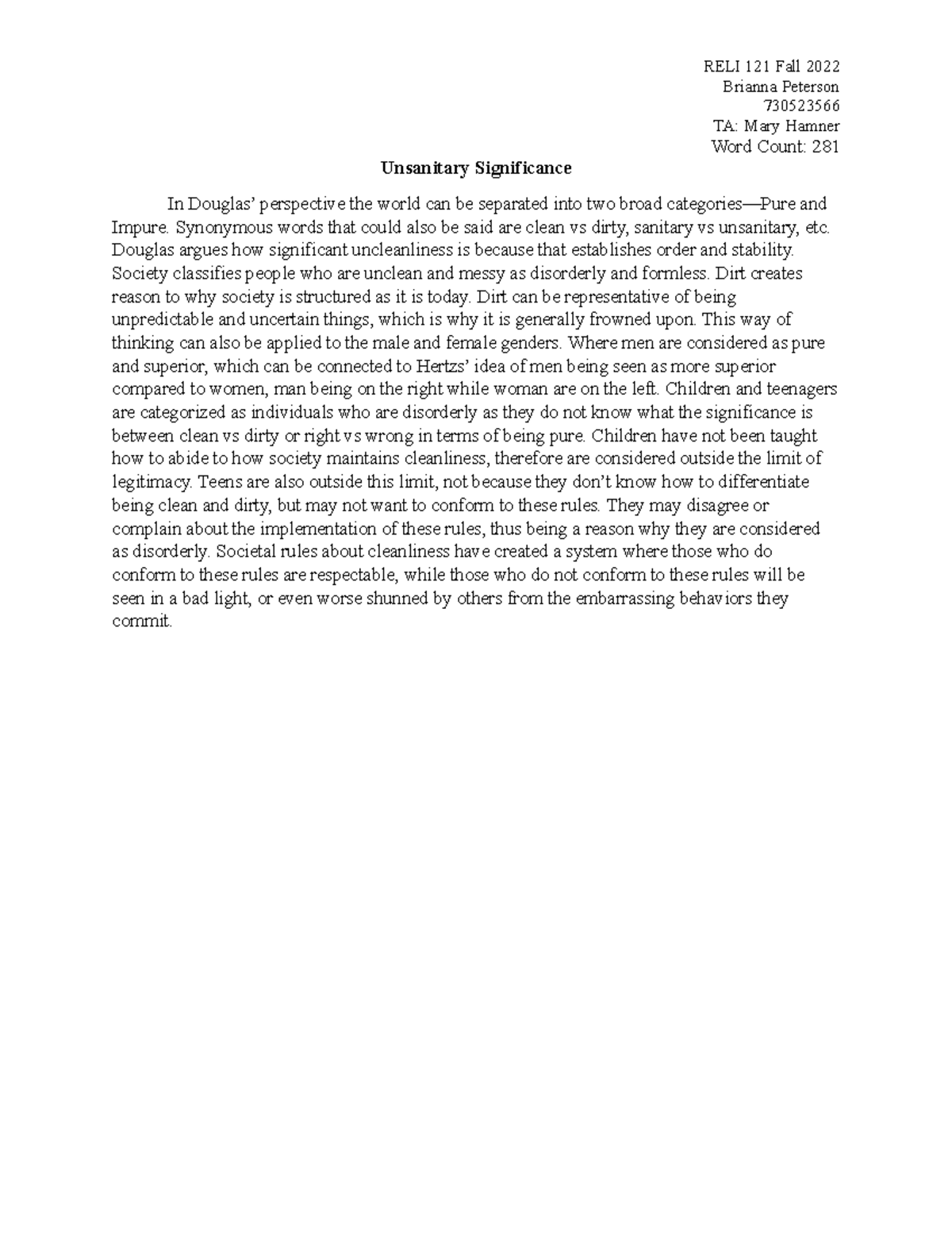 250 Word Response #6 - Here's my understanding for this author. Maybe ...