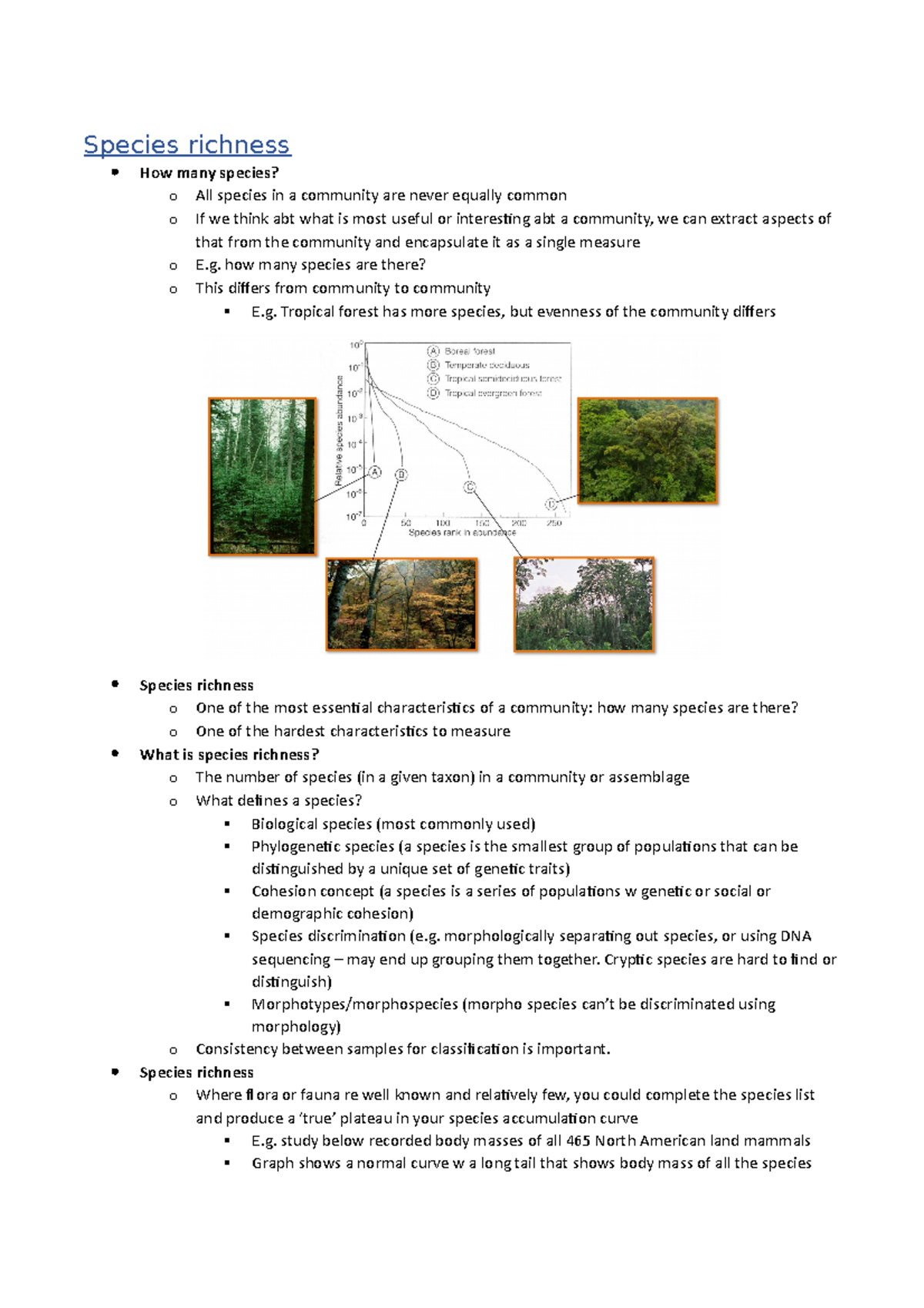 Species richness - Autumn week 7 - Species richness How many species? o ...