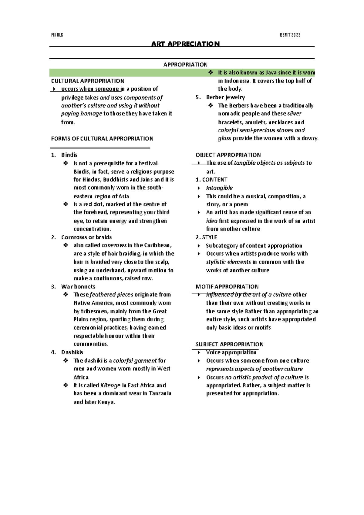 Art-appreciation-finals-reviewer-notes compress - FINALS BSMT 2022 ART ...