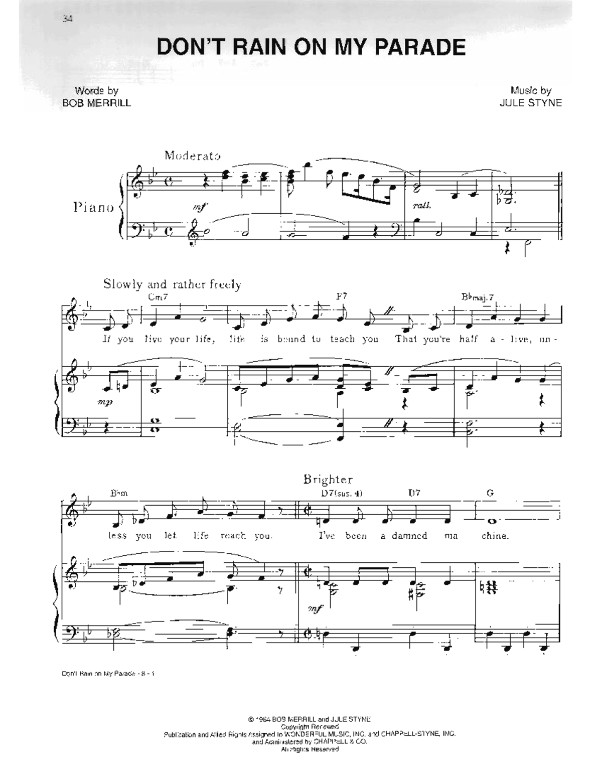 Don't Rain On My Parade - 1964 - THEA 1043 - Studocu