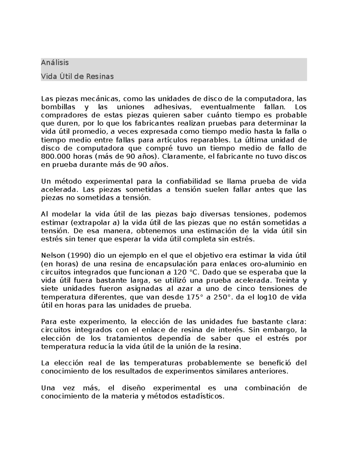 Diseño de Experimentos Ejercicio en Minitab - Análisis Vida Útil de ...