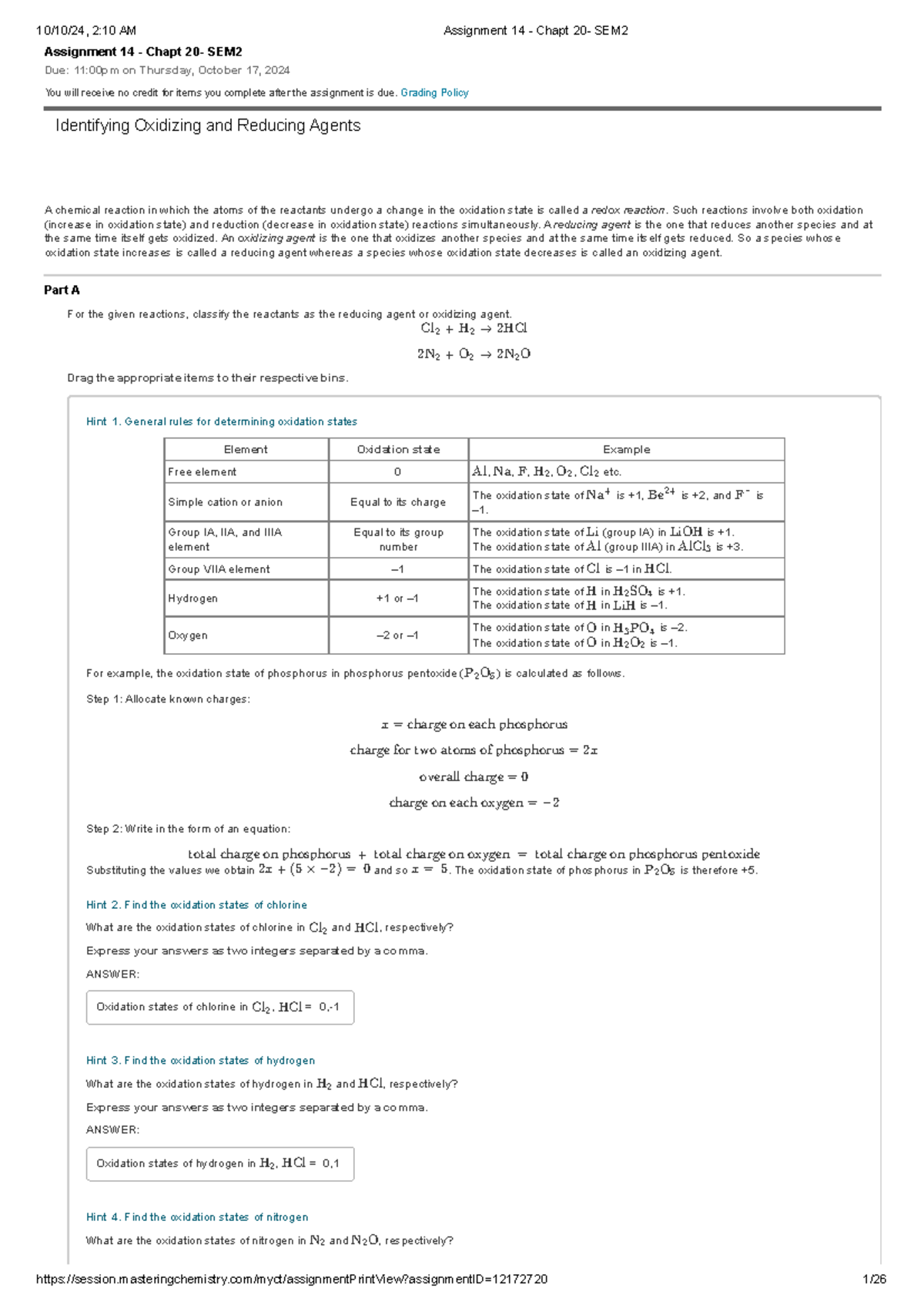 Assignment 14 - Chapt 20- SEM2-1 - Assignment 14 - Chapt 20- SEM Due ...