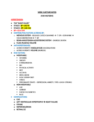 N8 Week 2 Lecture Notes - Cardiac Medication, EKG, Dysrhythmias, Heart ...