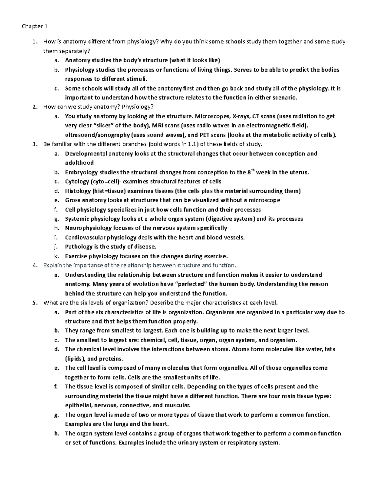 Biol 223 Chapter 1 Worksheet filled out - Chapter 1 How is anatomy ...