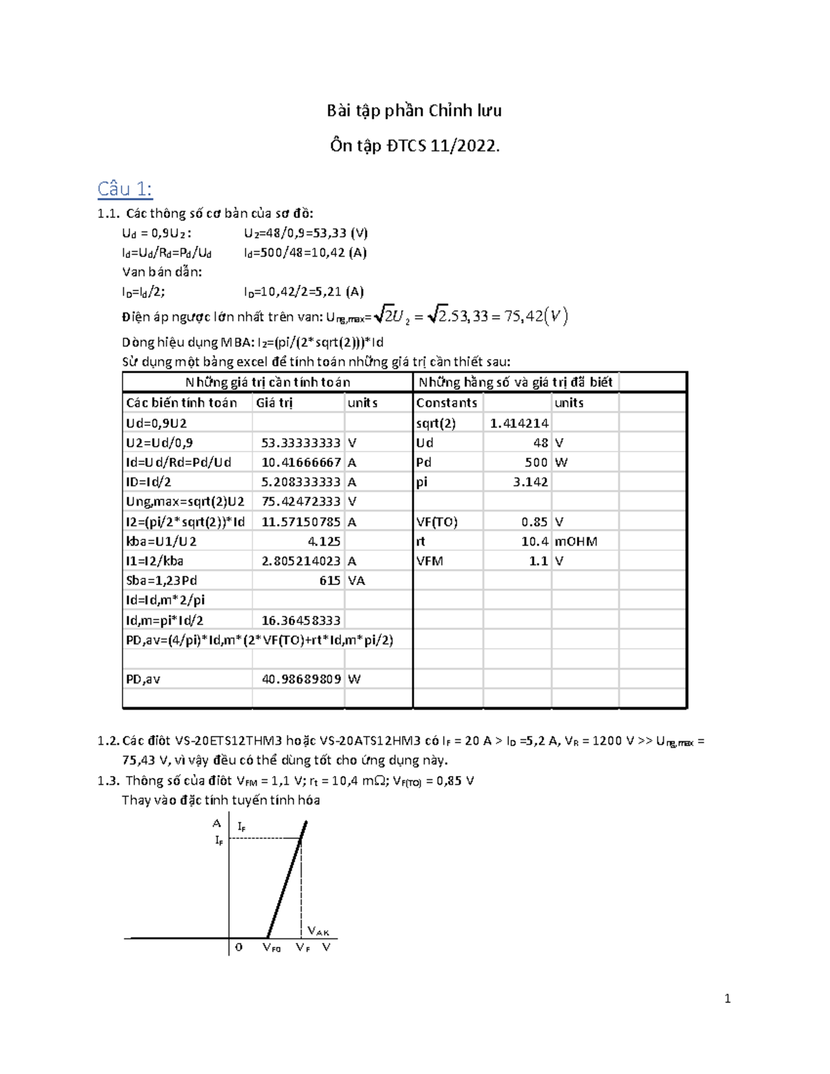 Bài tập Chỉnh lưu - bt thầy phương\ - Bài tập phần Chỉnh lưu Ôn tập ĐTCS 11 /2022. Câu 1: Các ...