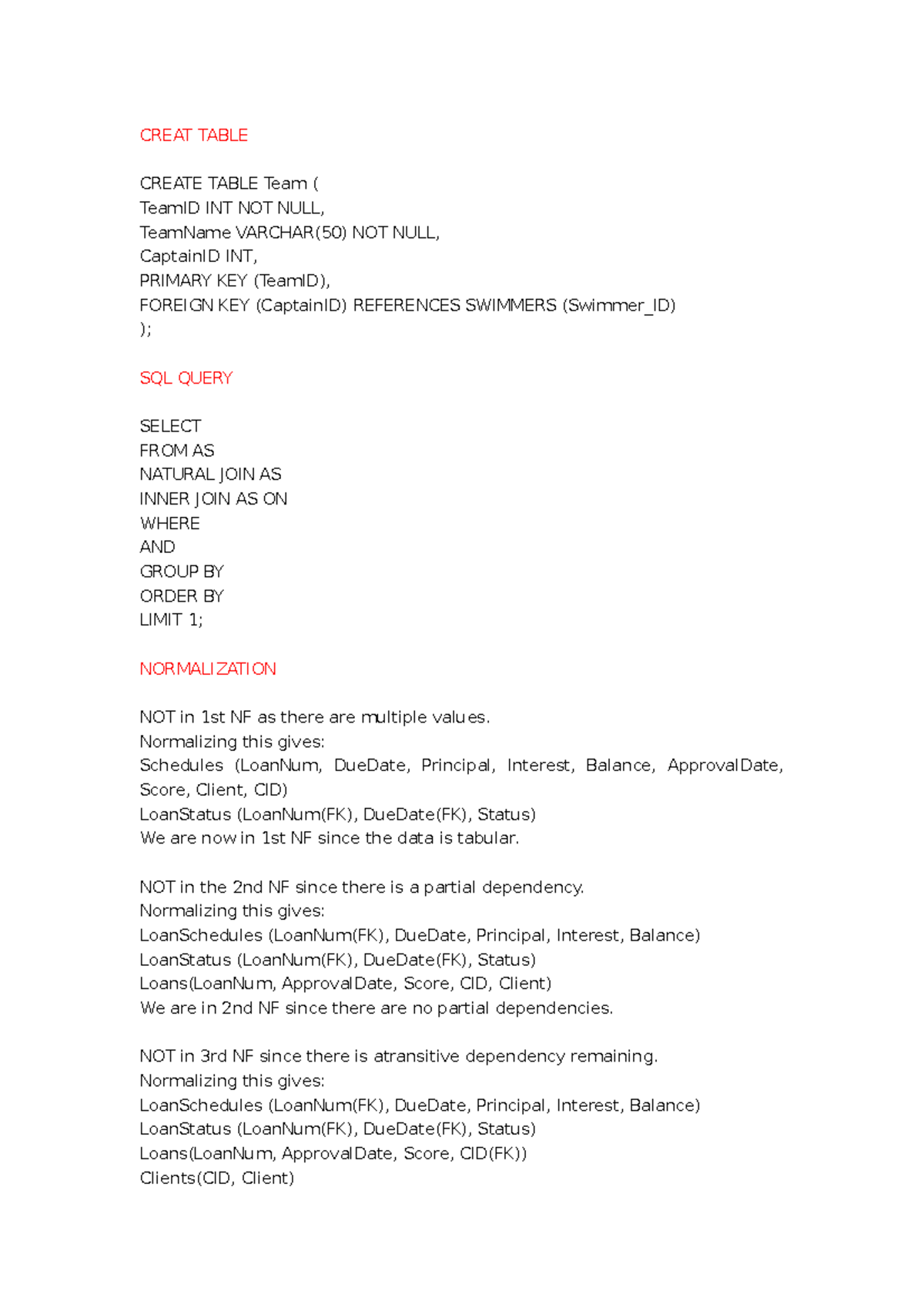 Database - a summary about exam content - INFO20003 - Unimelb - Studocu