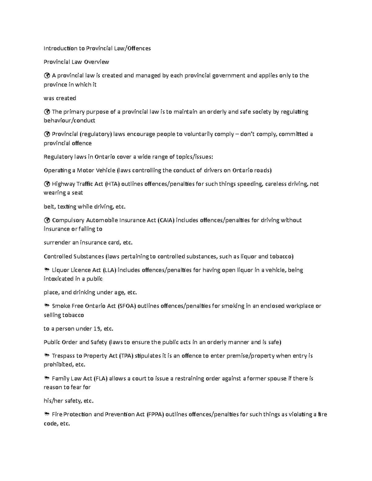 Introduction to Provincial Law - Introduction to Provincial Law ...