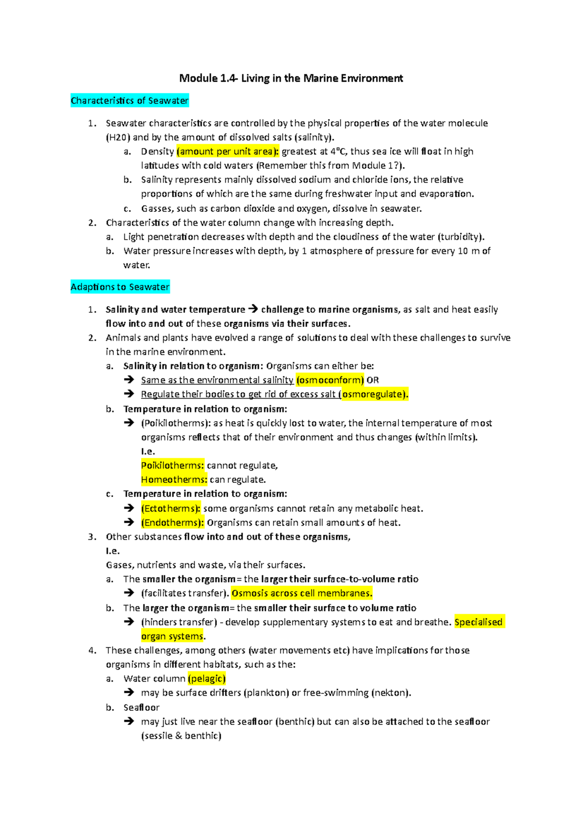 Module 1.4 Living in the Marine Environment - Module 1- Living in the ...