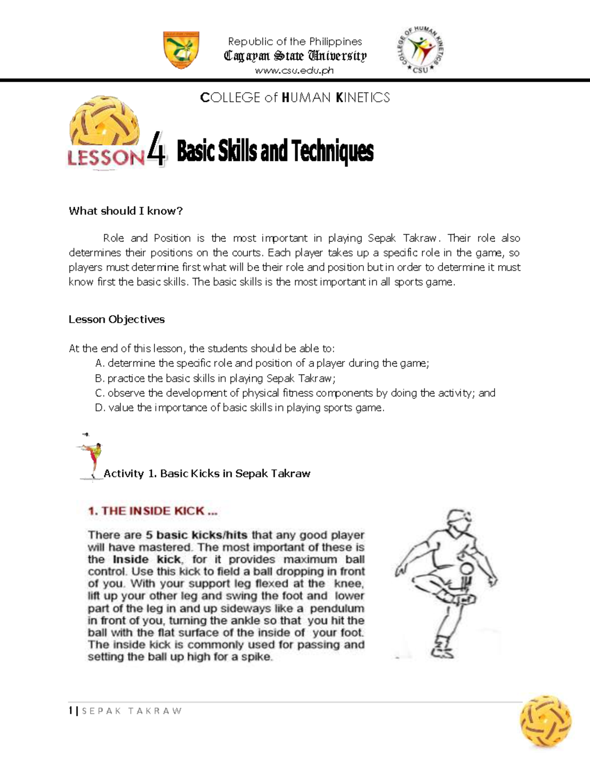 Lesson 4-basic skills - ... - Cagayan State University csu.edu C OLLEGE ...