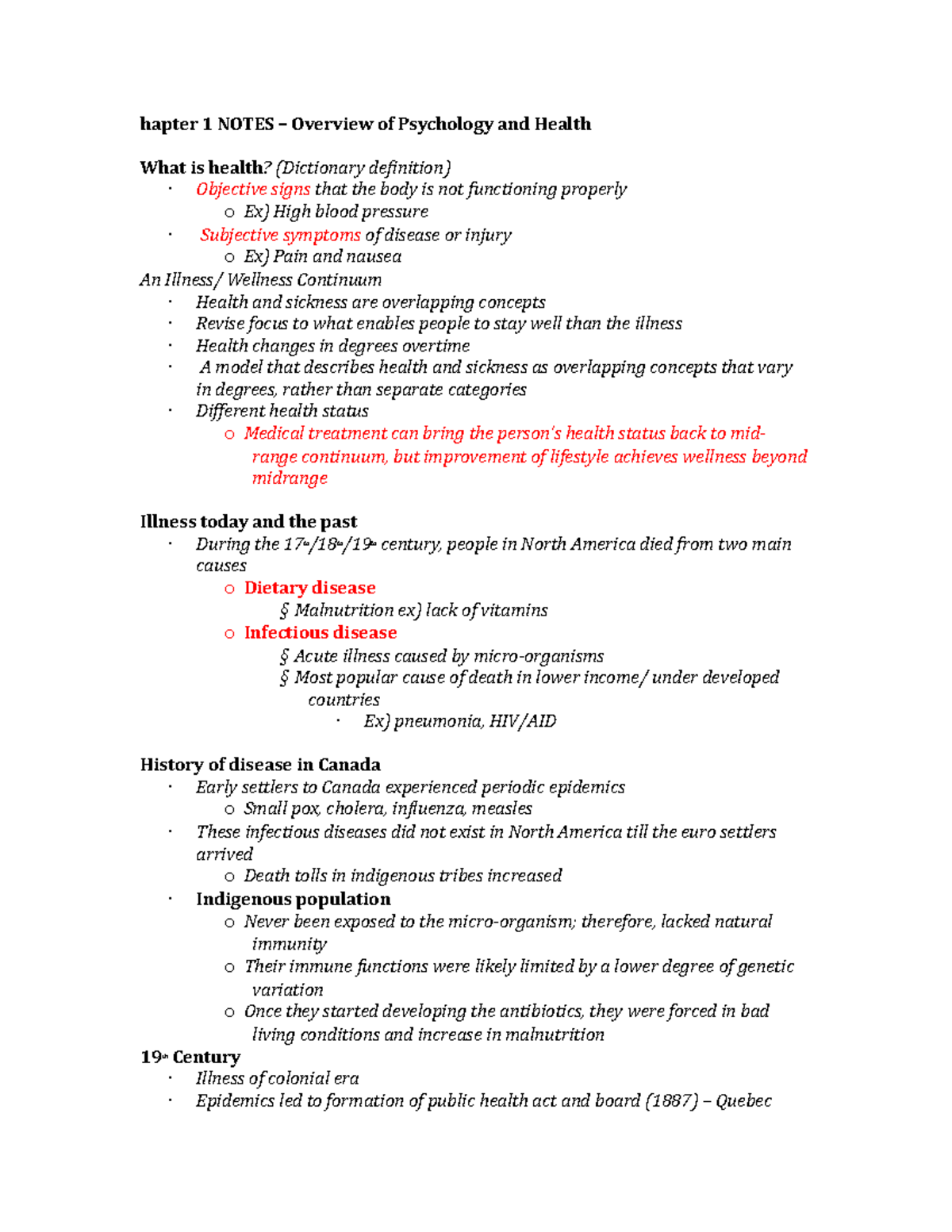 Chapter 1 - Lecture and textbook notes - hapter 1 NOTES – Overview of ...
