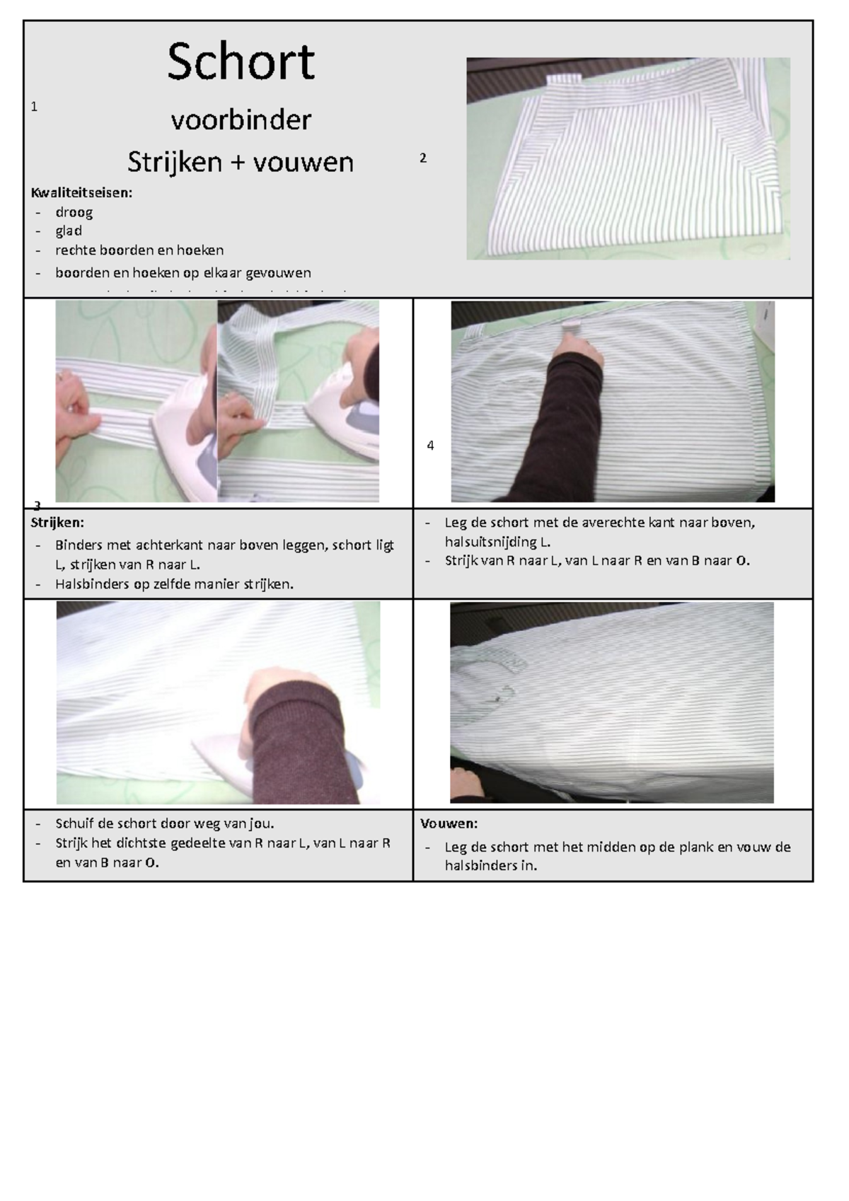 Schort voorbinder - manier van strijken - Schort voorbinder Strijken ...