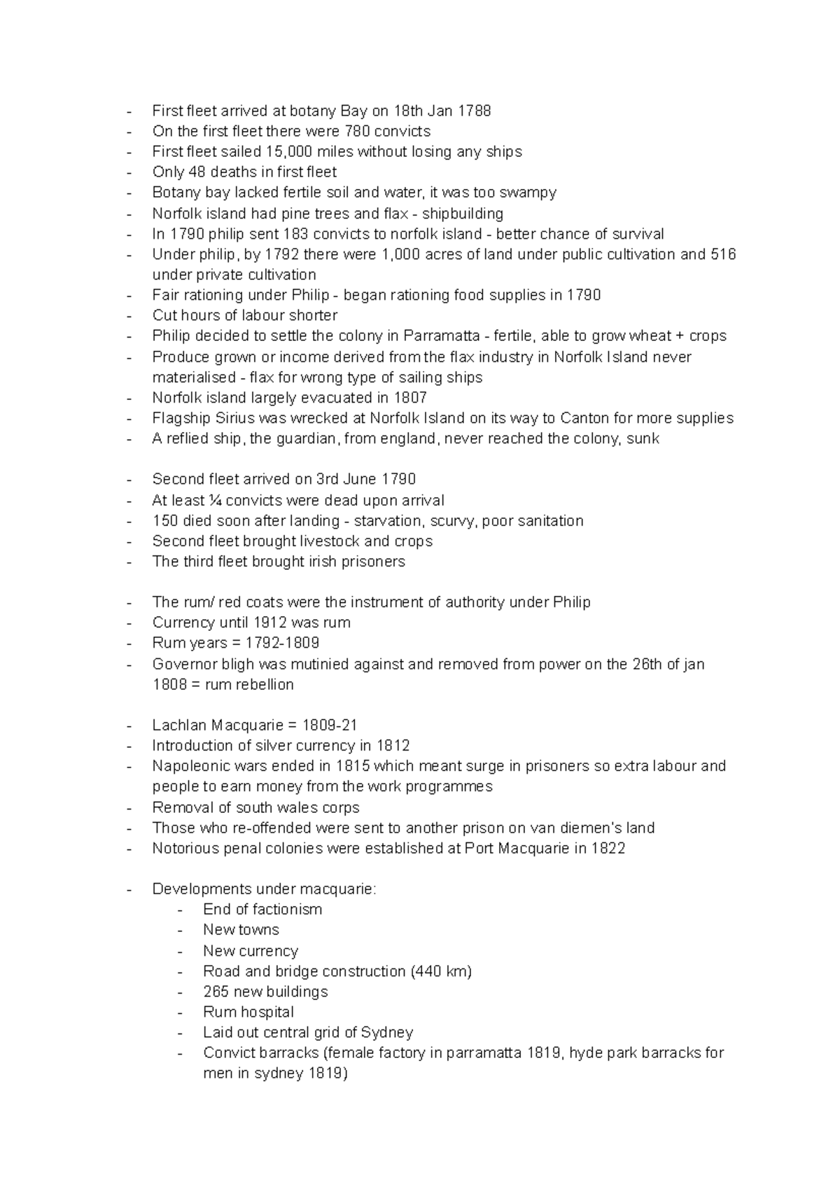 Aussie key facts - Fax - First fleet arrived at botany Bay on 18th Jan ...