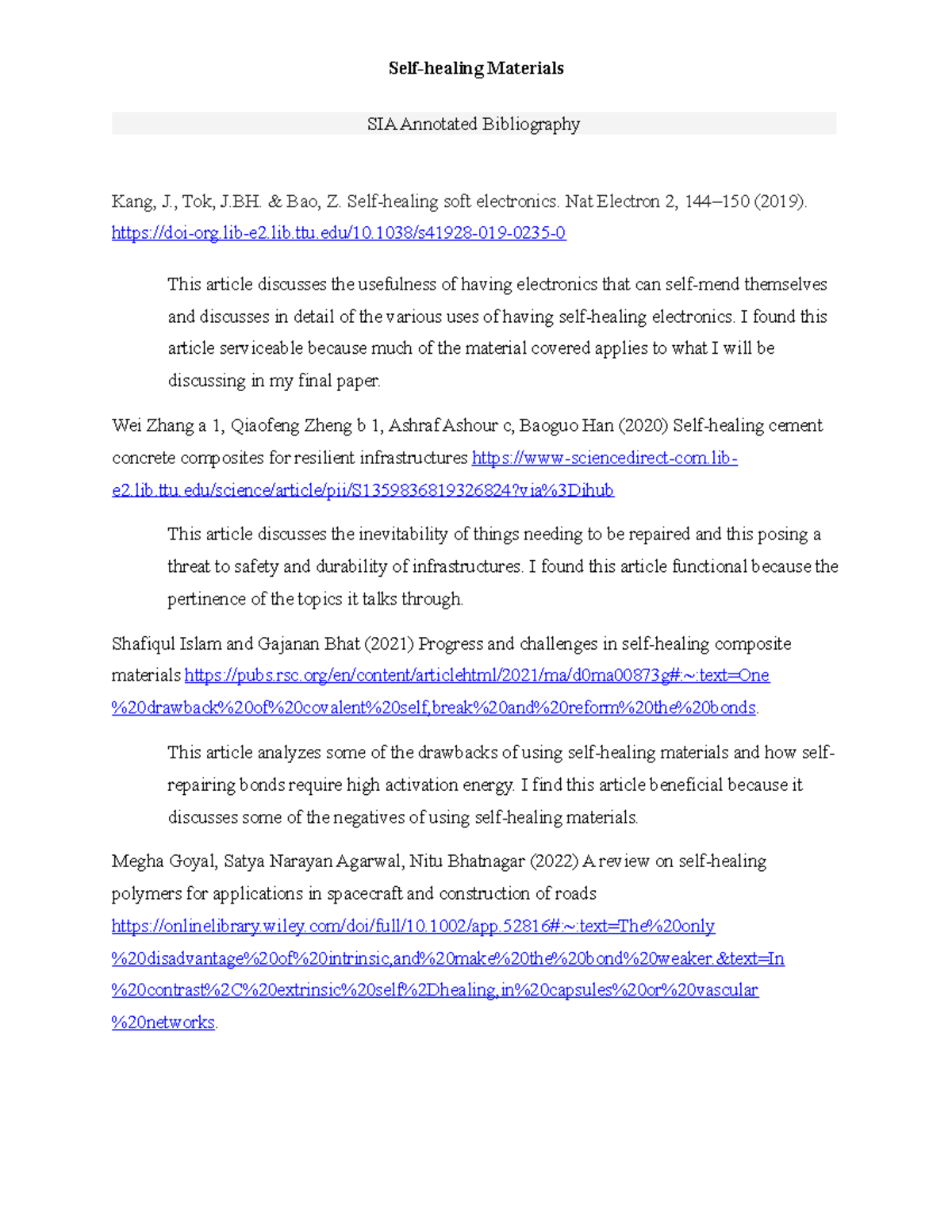 SIA Annotated Bibliography - Self-healing Materials SIA Annotated ...