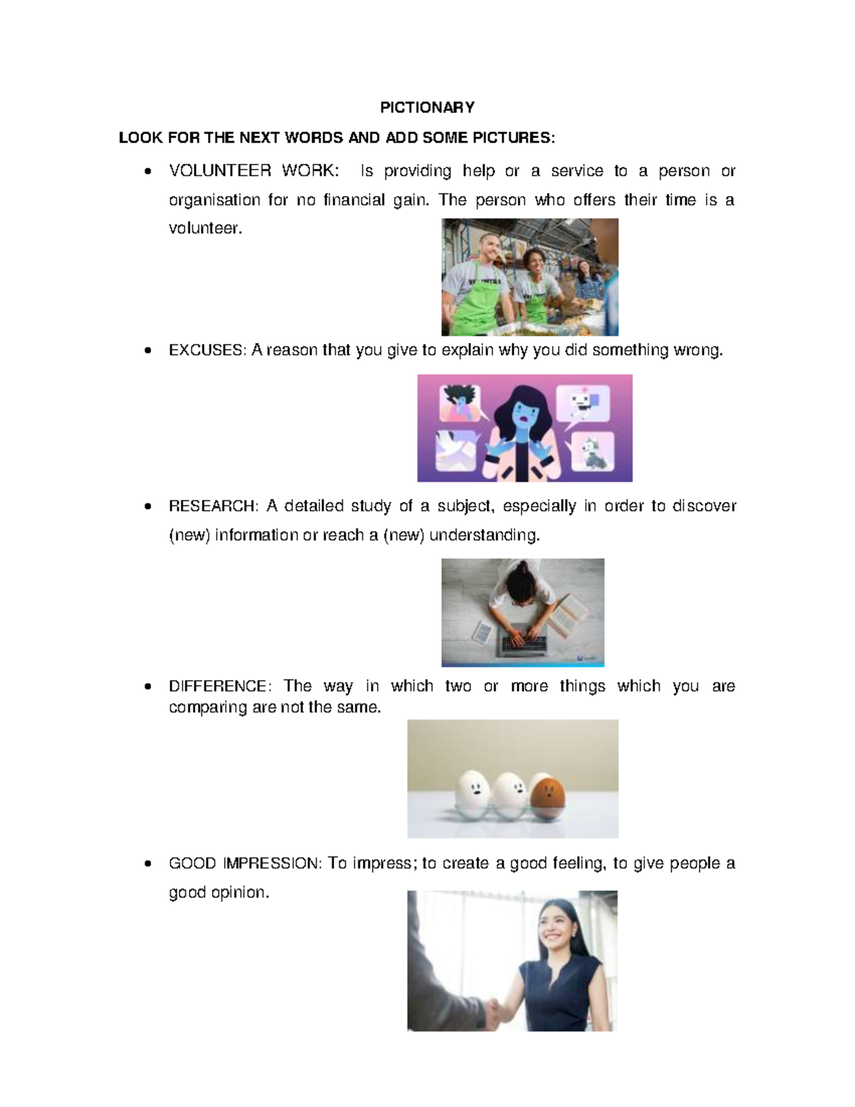 Pictionary UNIT 6 - - StuDocu