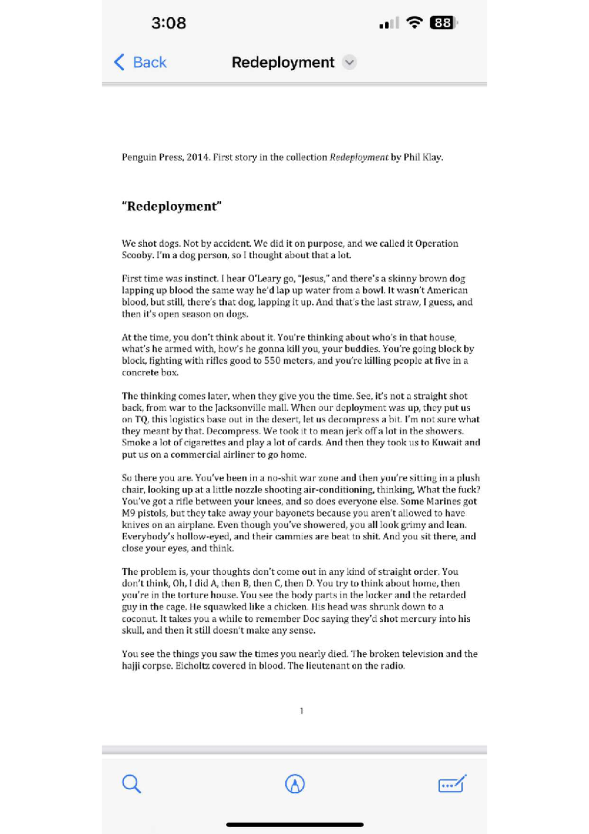 Redeployment story - ENGL 1301 - Studocu