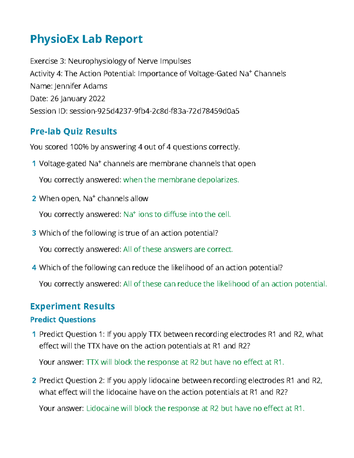 Physio Ex Exercise 3 Activity 4 - PhysioEx Lab Report Exercise 3 ...