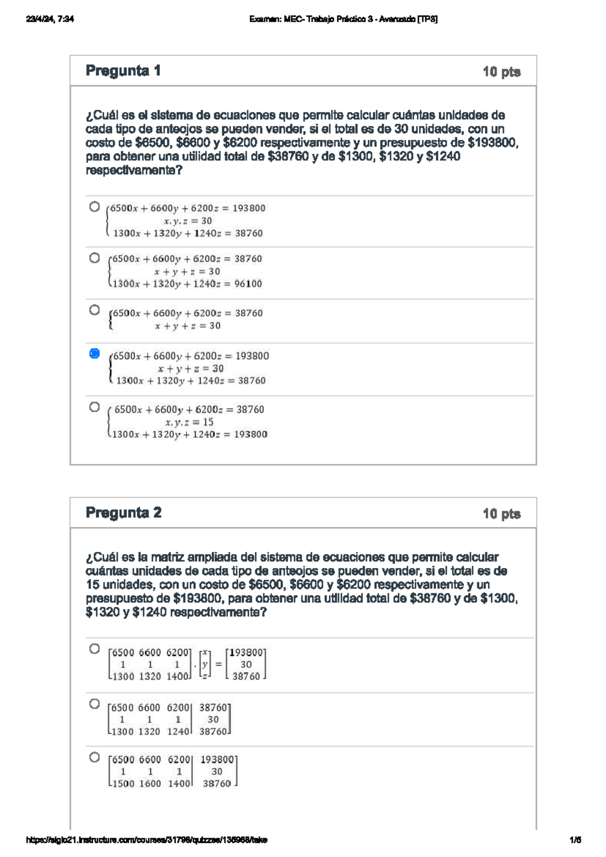 Tp3 avanzado algebra - Herramientas Matemáticas I – Álgebra - Studocu